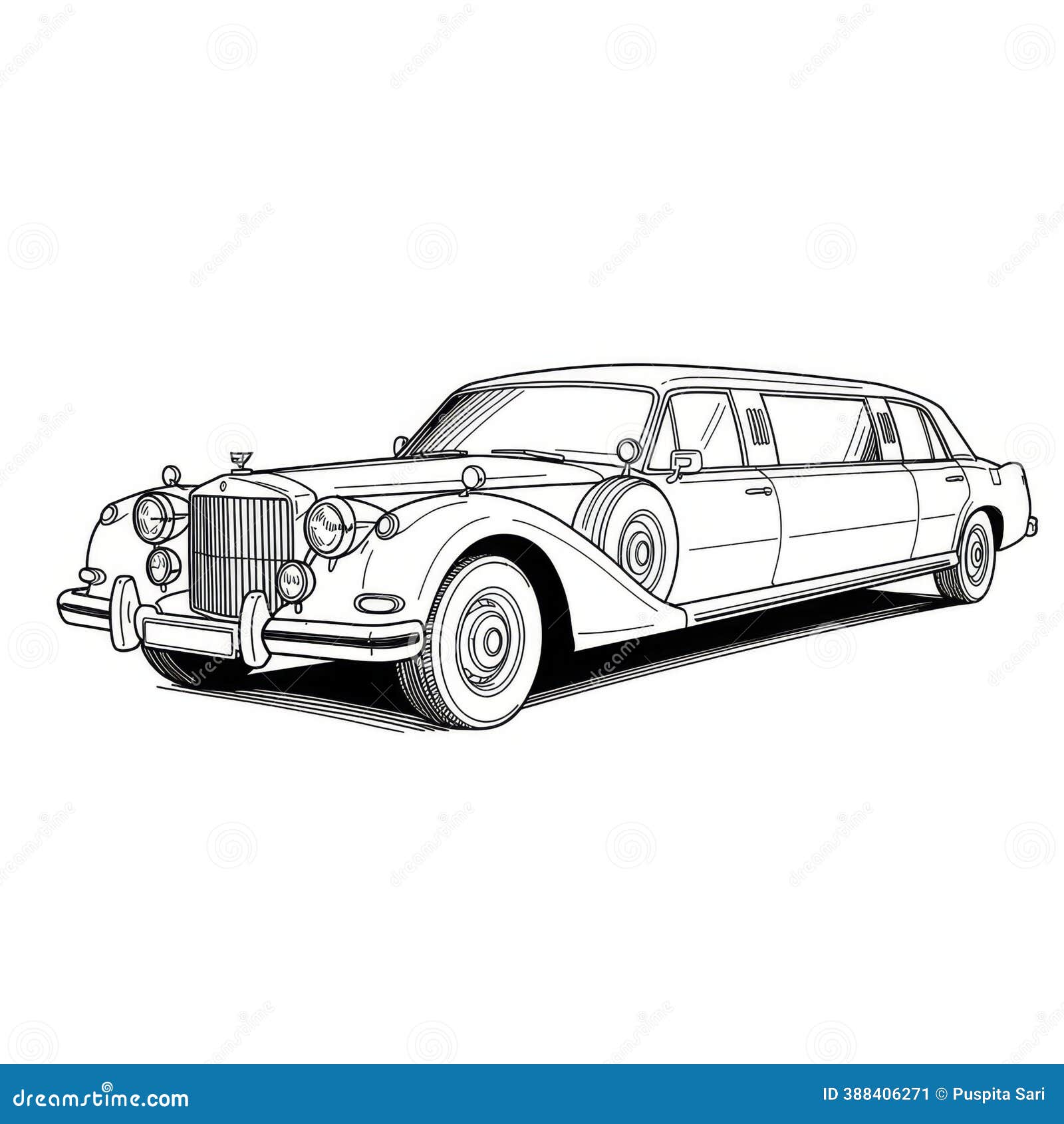 White Limousine, Side View Vector Illustration | CartoonDealer.com ...