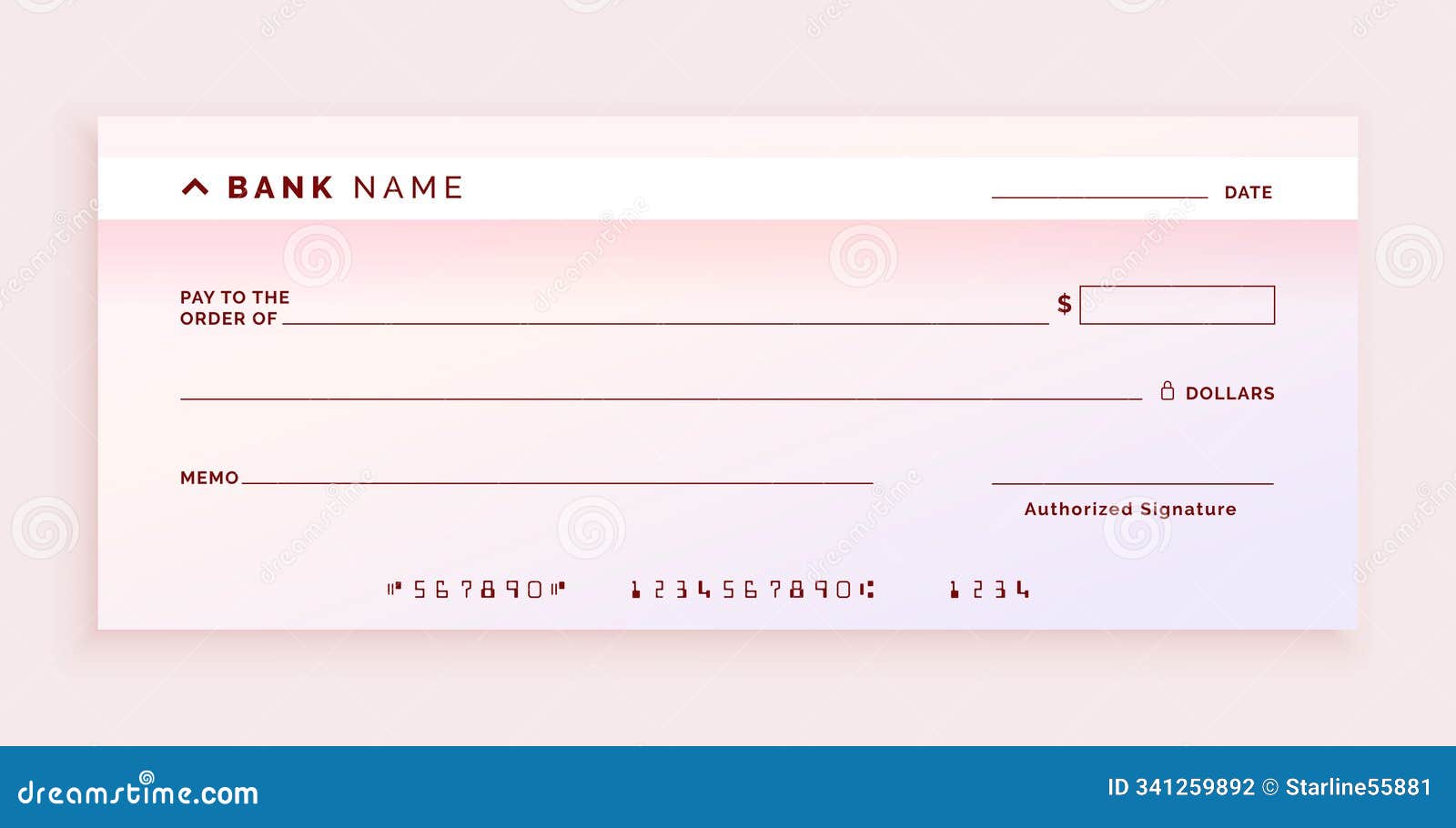 Classic Blank Bank Cheque Paper. Check from Chequebook Stock Vector ...