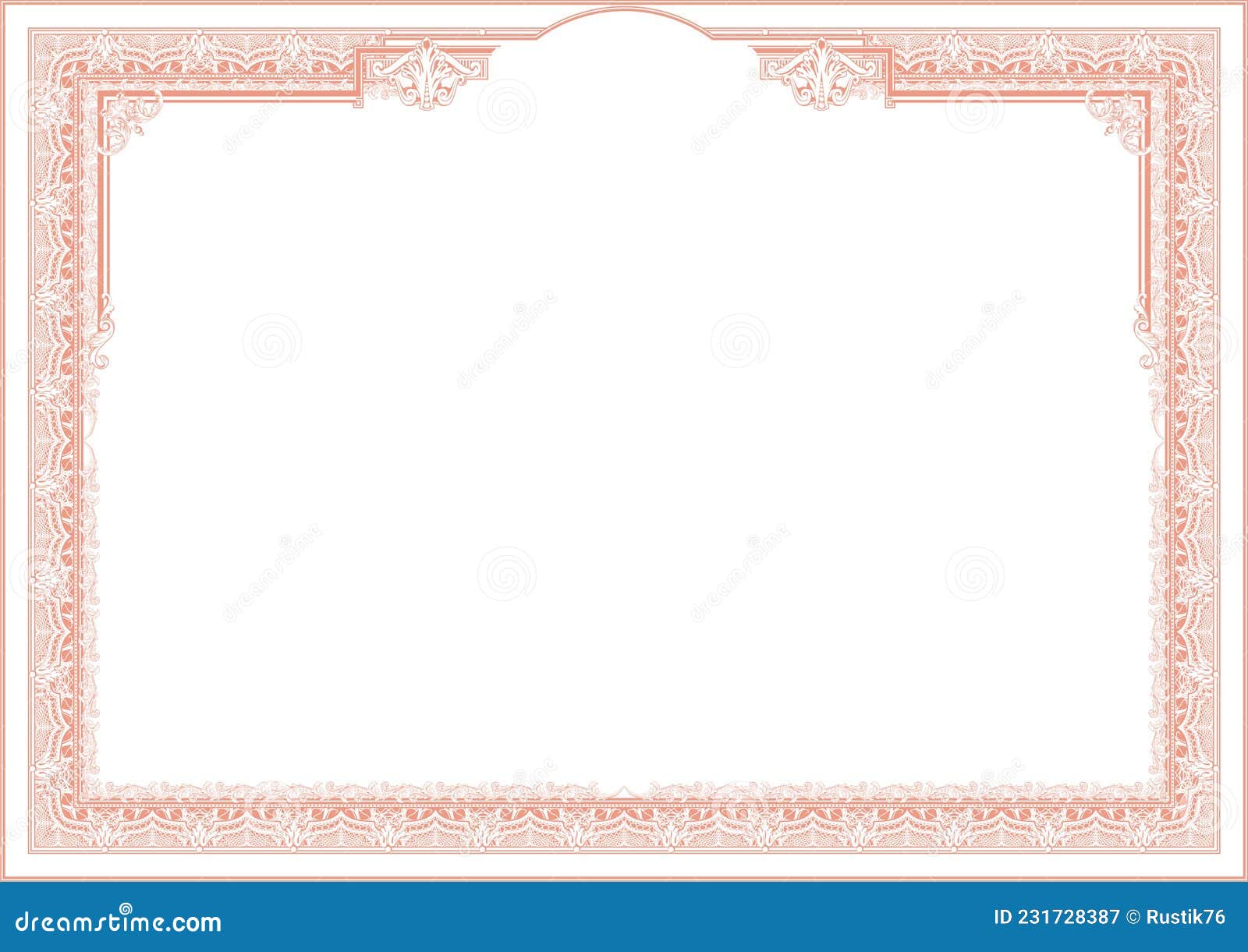 Classic Blank Horizontal Certificate Red Stock Illustration ...