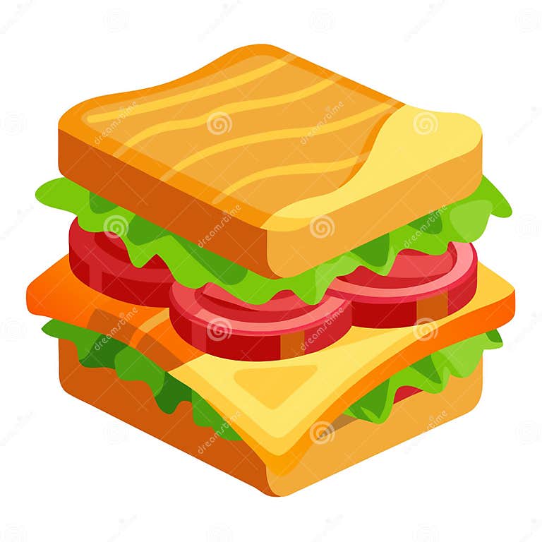 A Classic BLT Sandwich with Crispy Bacon. Stock Vector - Illustration ...