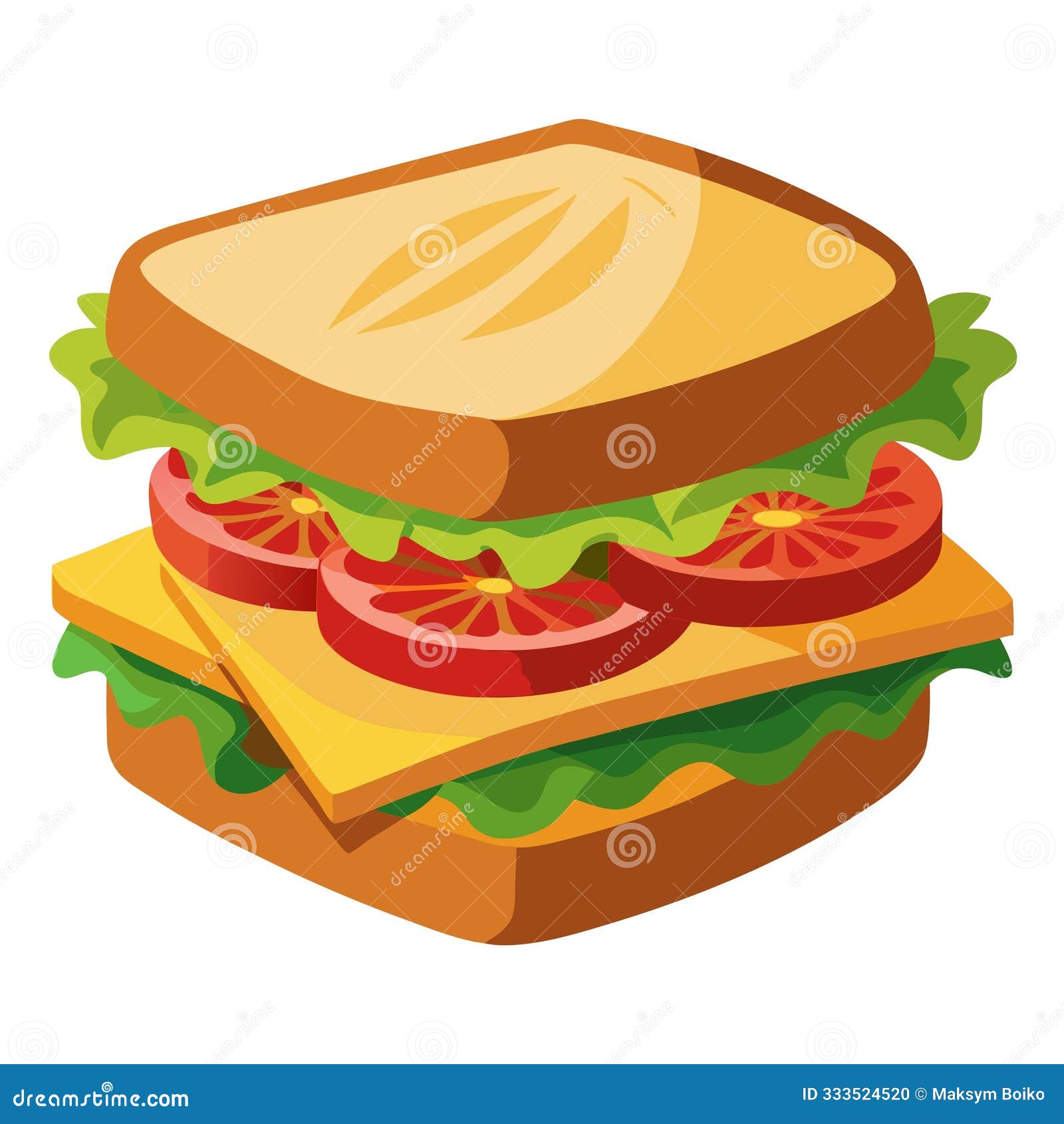 Classic BLT Sandwich with Crispy Bacon, Lettuce and Tomatoes Isolated ...