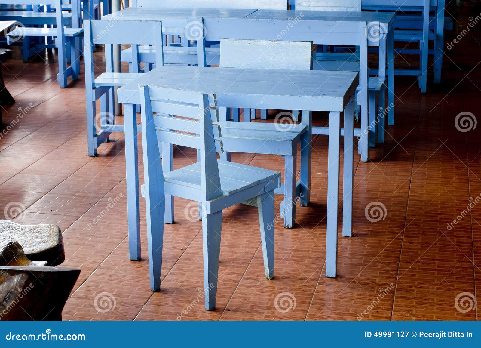 Classic Blue Chairs and Tables Stock Image - Image of elegance ...