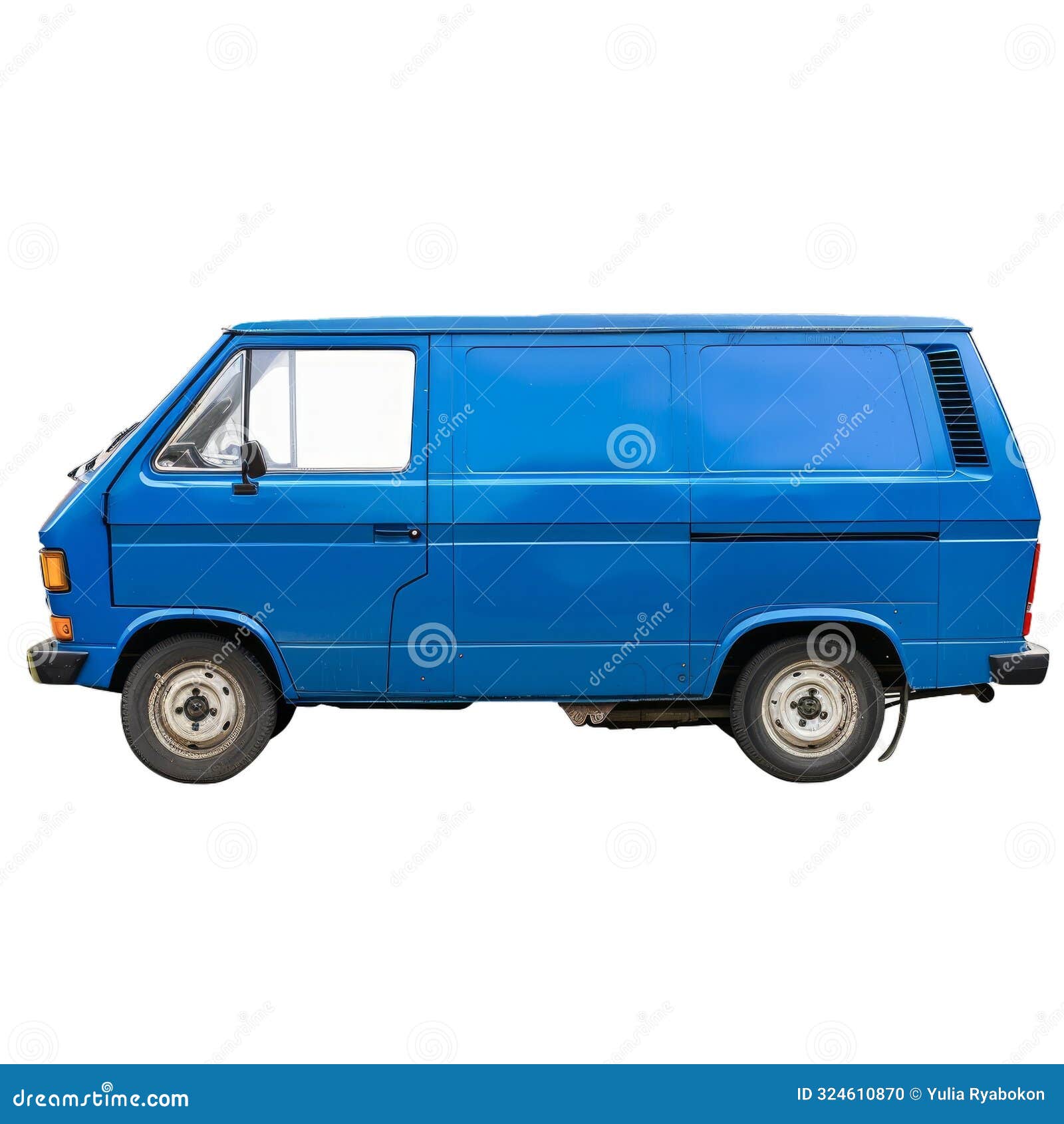 Classic Blue Delivery Van on Transparent Background Stock Photo - Image ...