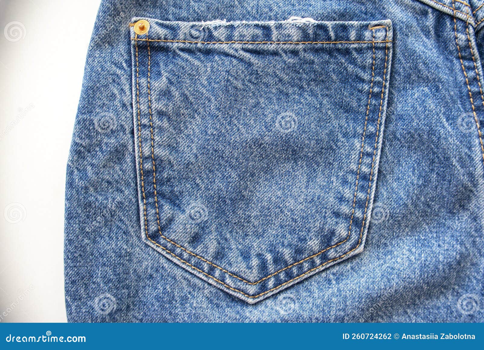 Classic Blue Denim Back Pocket Close Up Stock Photo - Image of textile ...