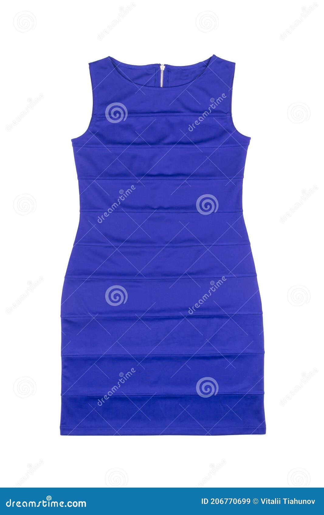 Classic Blue Dress Isolated on White Stock Image - Image of background ...