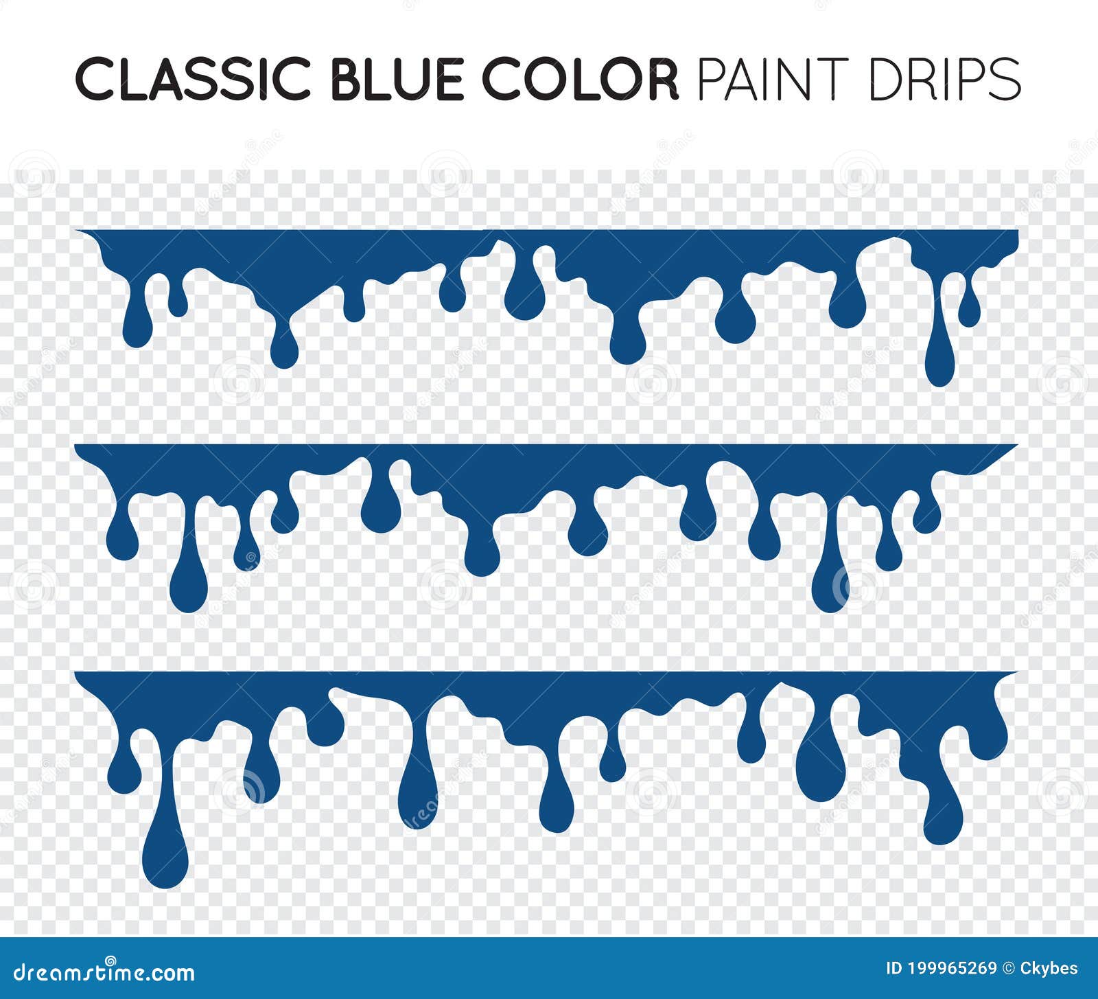 Classic Blue Dripping Paint Set. Liquid Drips. Paint Flows. Stains ...