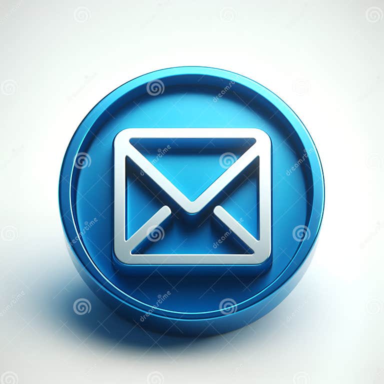 Classic Blue Email Icon for User-Friendly Web Design, Generative AI ...