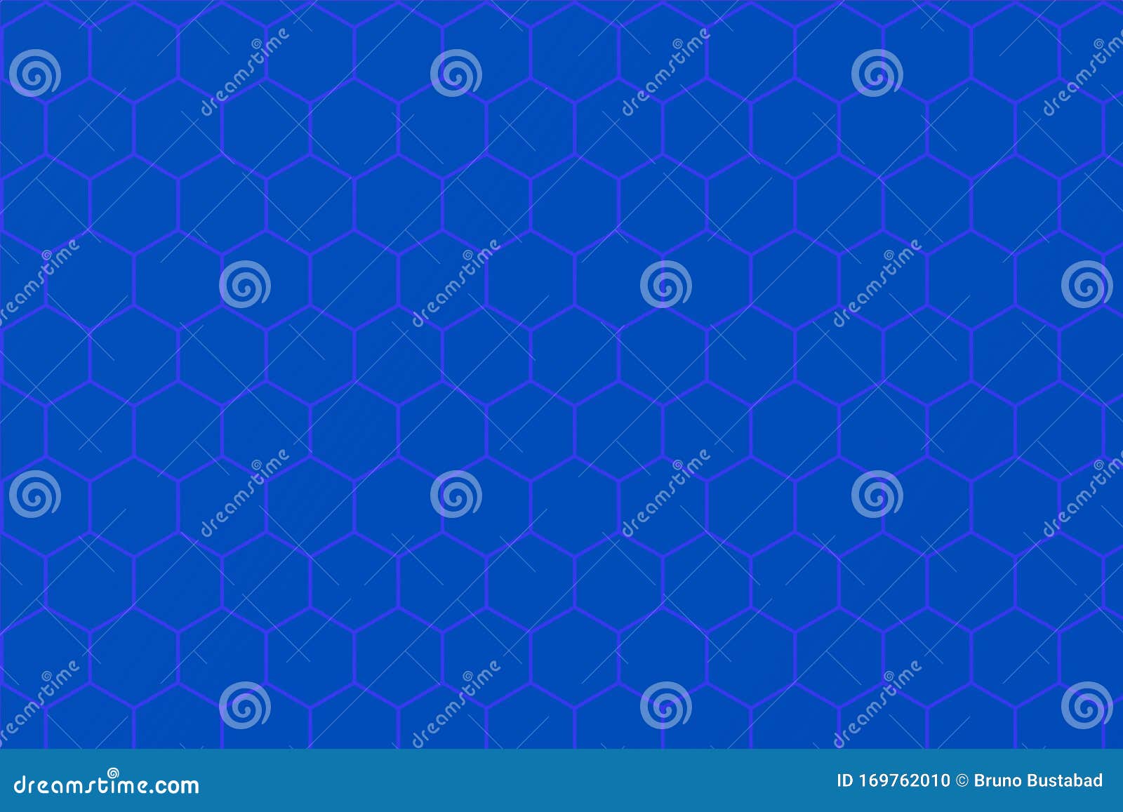 Hexagonal Pattern Background, with Classic Blue Fill and a Bright Blue ...