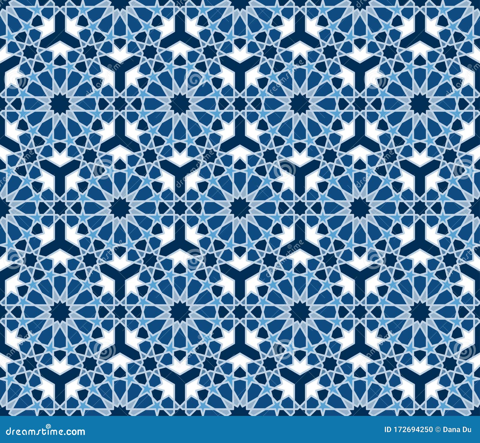 Classic Blue Islamic Lace Pattern Stock Vector - Illustration of ...