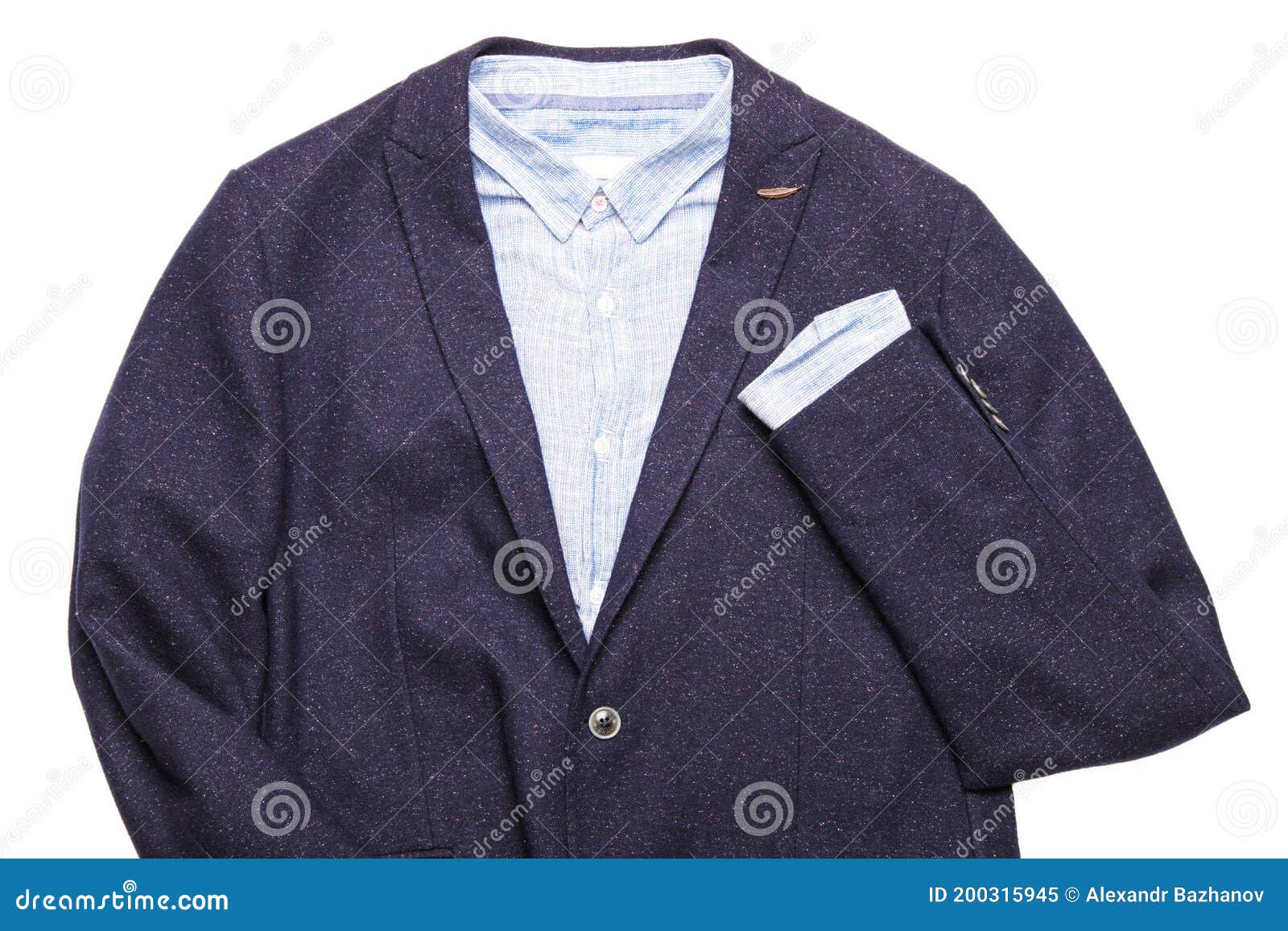 Classic Blue Jacket with Shirt Stock Image - Image of business, formal ...