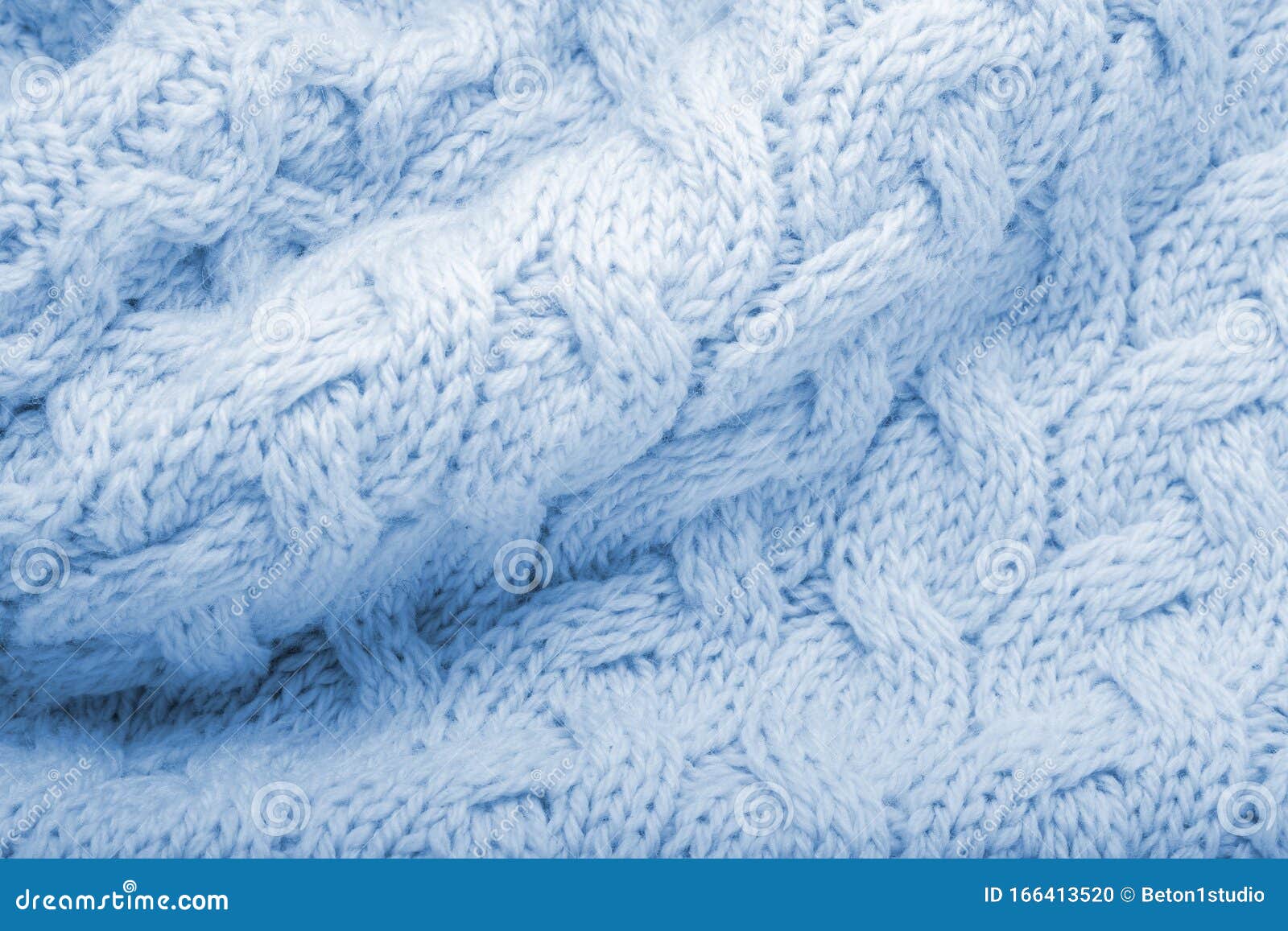 Classic Blue Knitted Fabric Wool Texture for Background. Close Up of ...