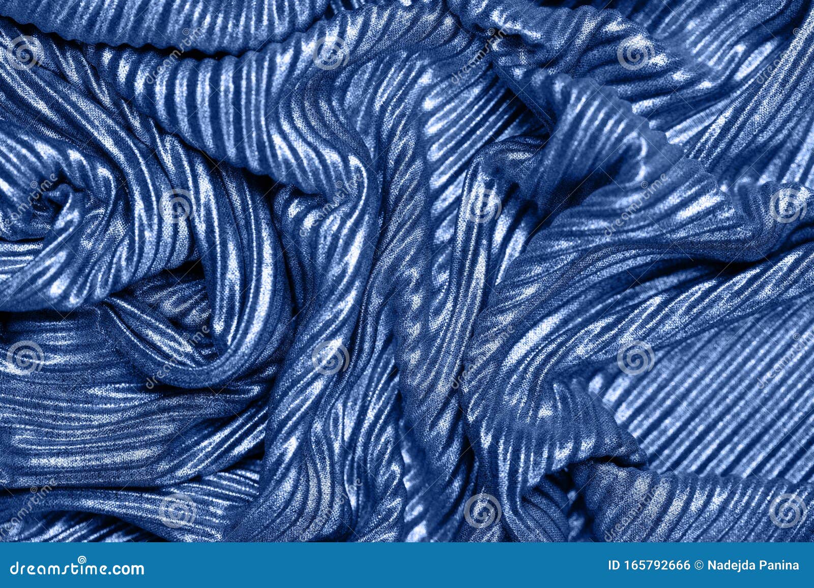 Classic Blue Metallic Colored Fabric Texture. Concept of Color of 2020 ...