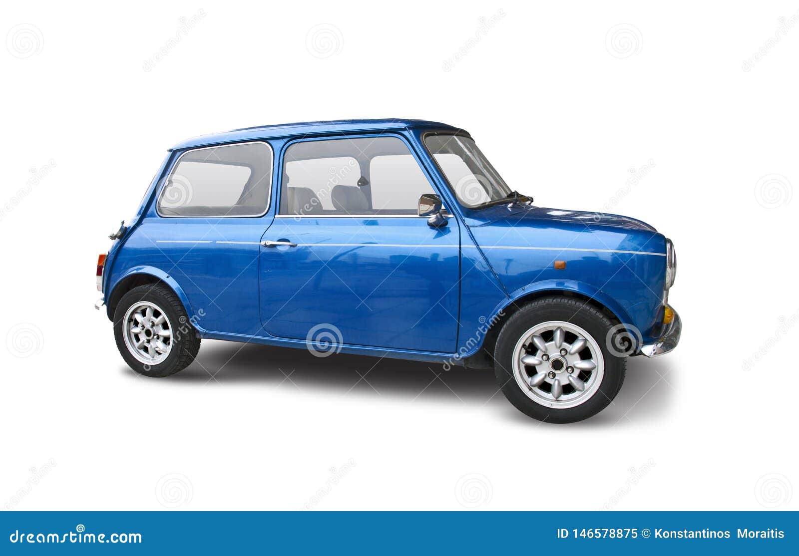 Classic Blue Mini Cooper Isolated on White Stock Image - Image of sport ...