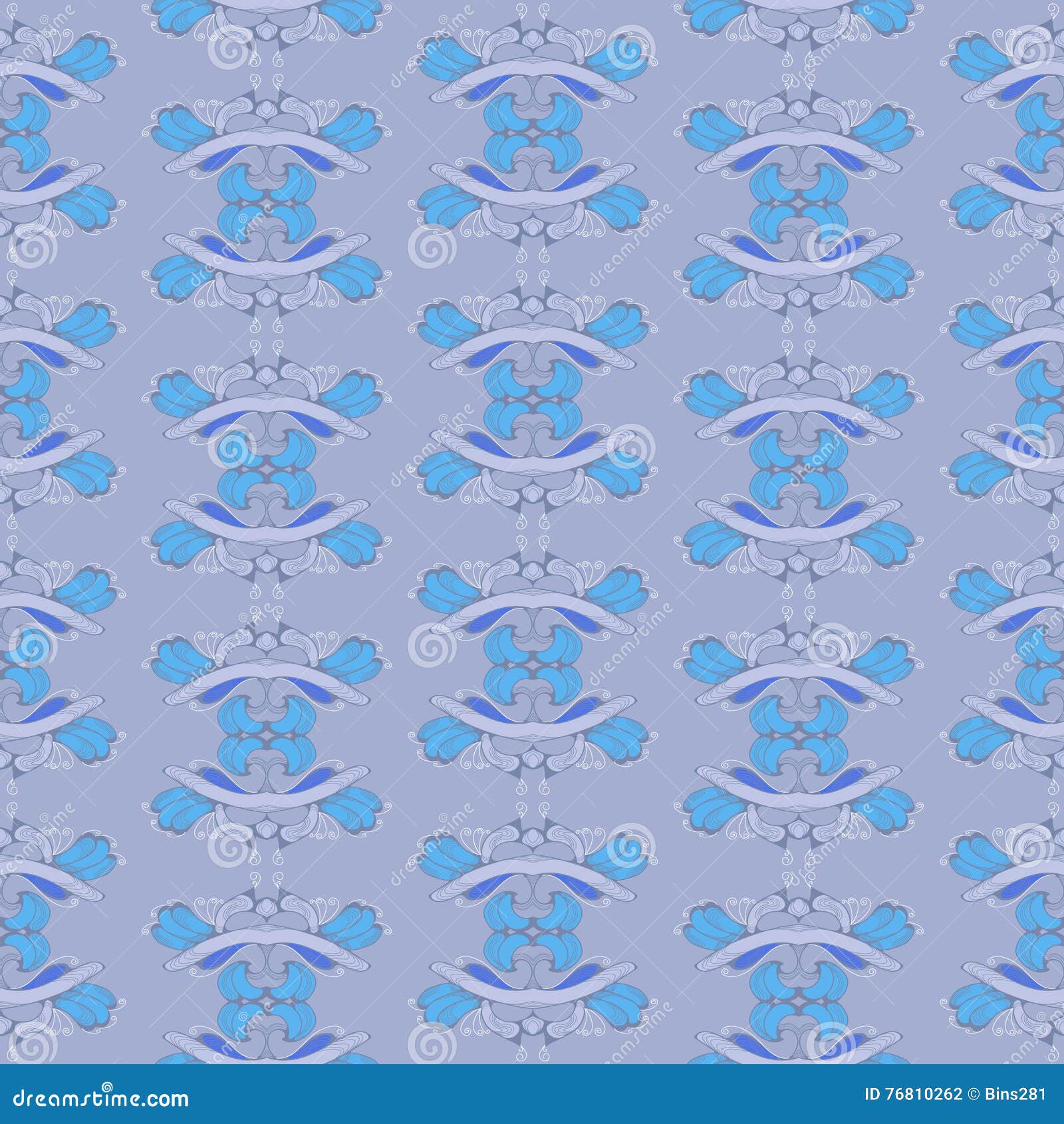 Classic Blue Pattern for Textile Stock Vector - Illustration of retro ...