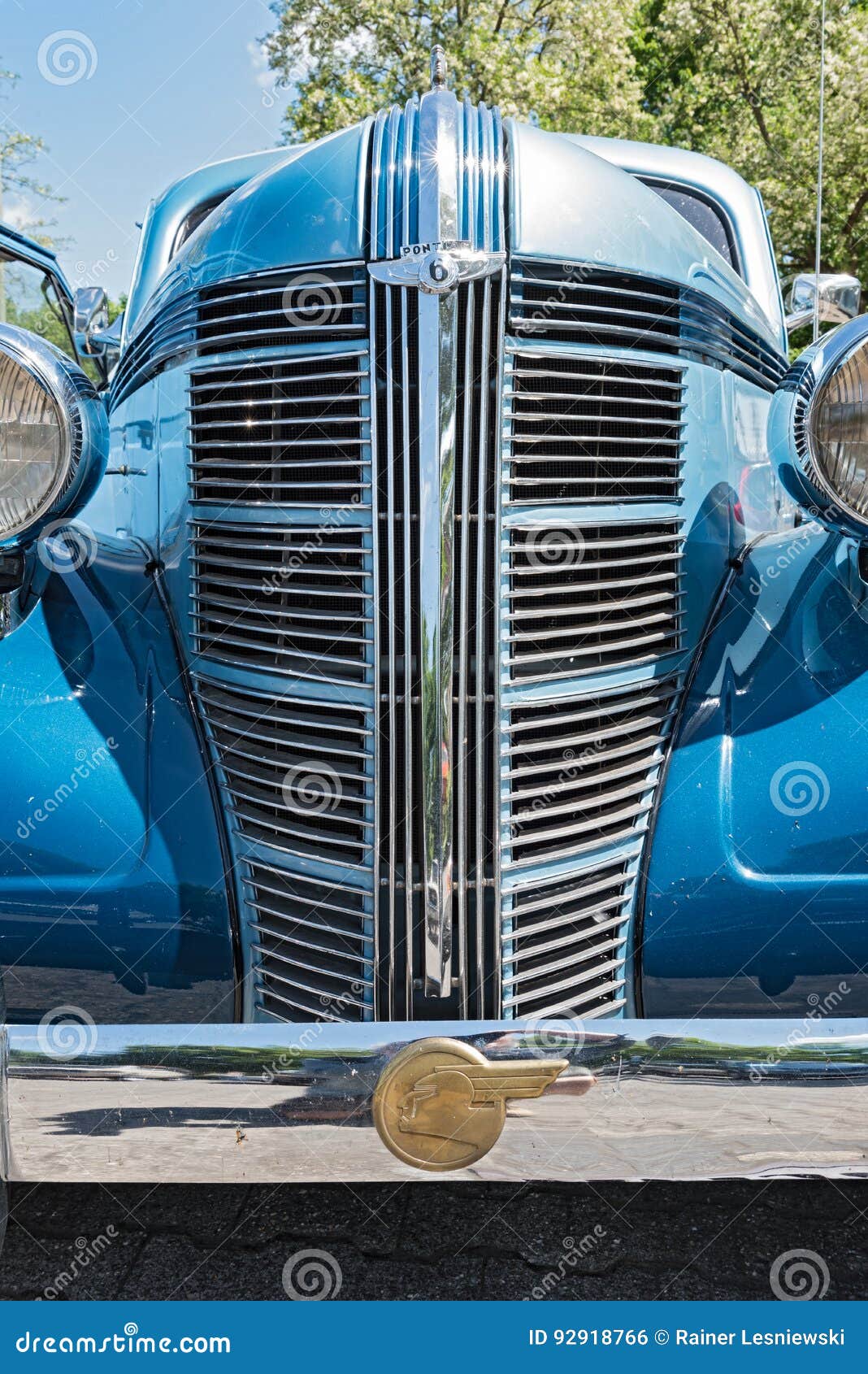 Classic Blue Pontiac Oldtimer Car Editorial Photo - Image of auto ...