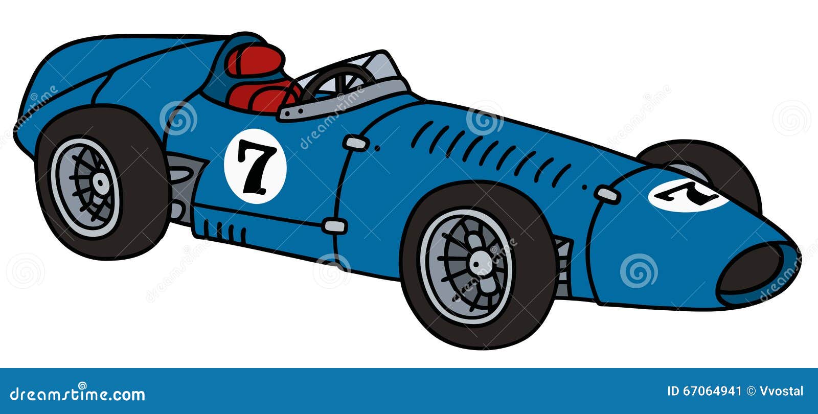 Blue Racing Car On Pit Stop, Fast Motor Racing Bolid Cartoon Vector ...