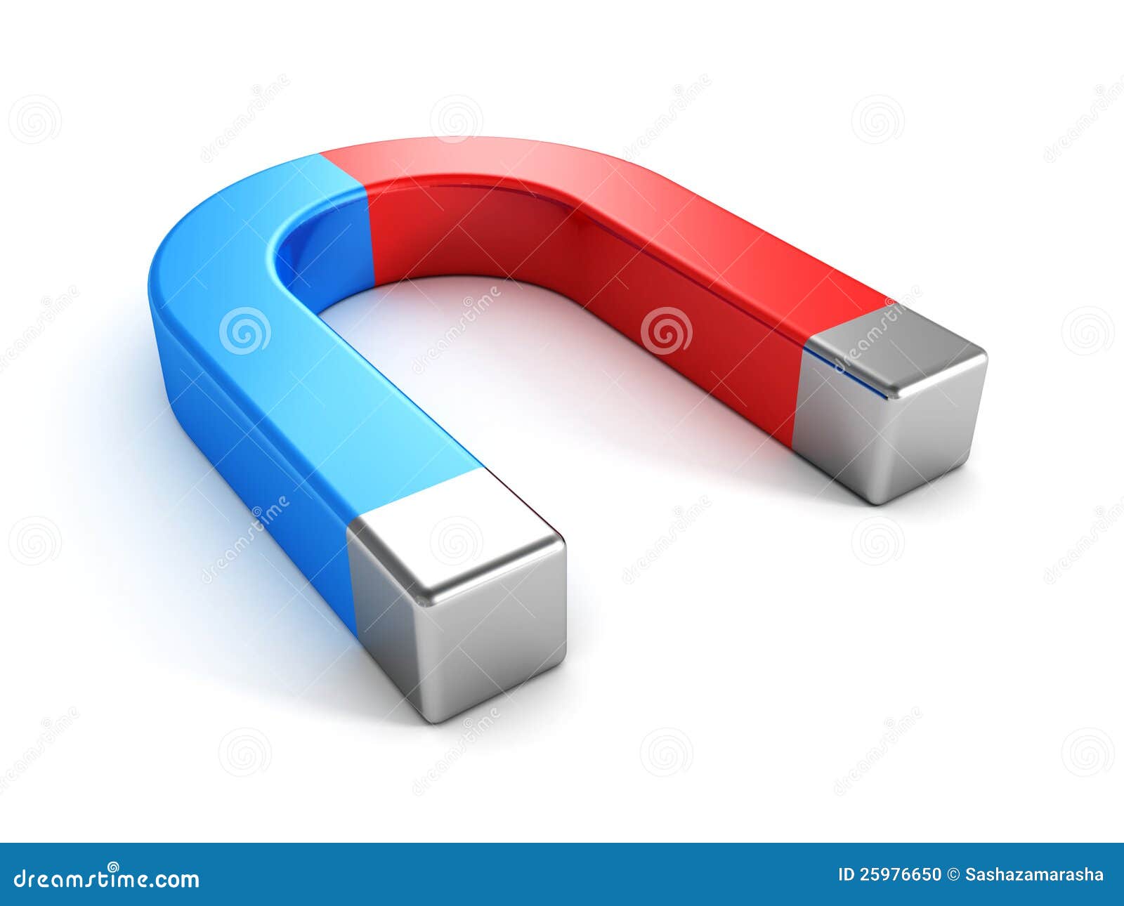 Classic Blue and Red Horseshoe Magnet Stock Illustration - Illustration ...