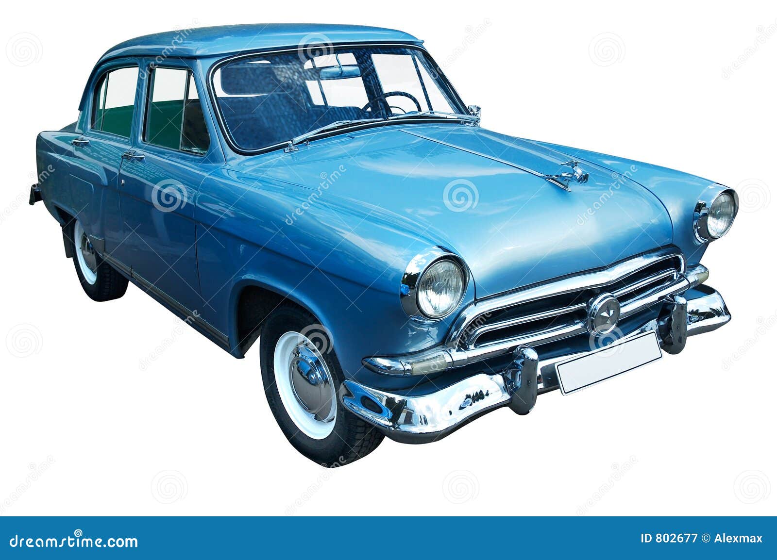Classic Blue Retro Car Isolated Stock Image - Image of exhibition ...
