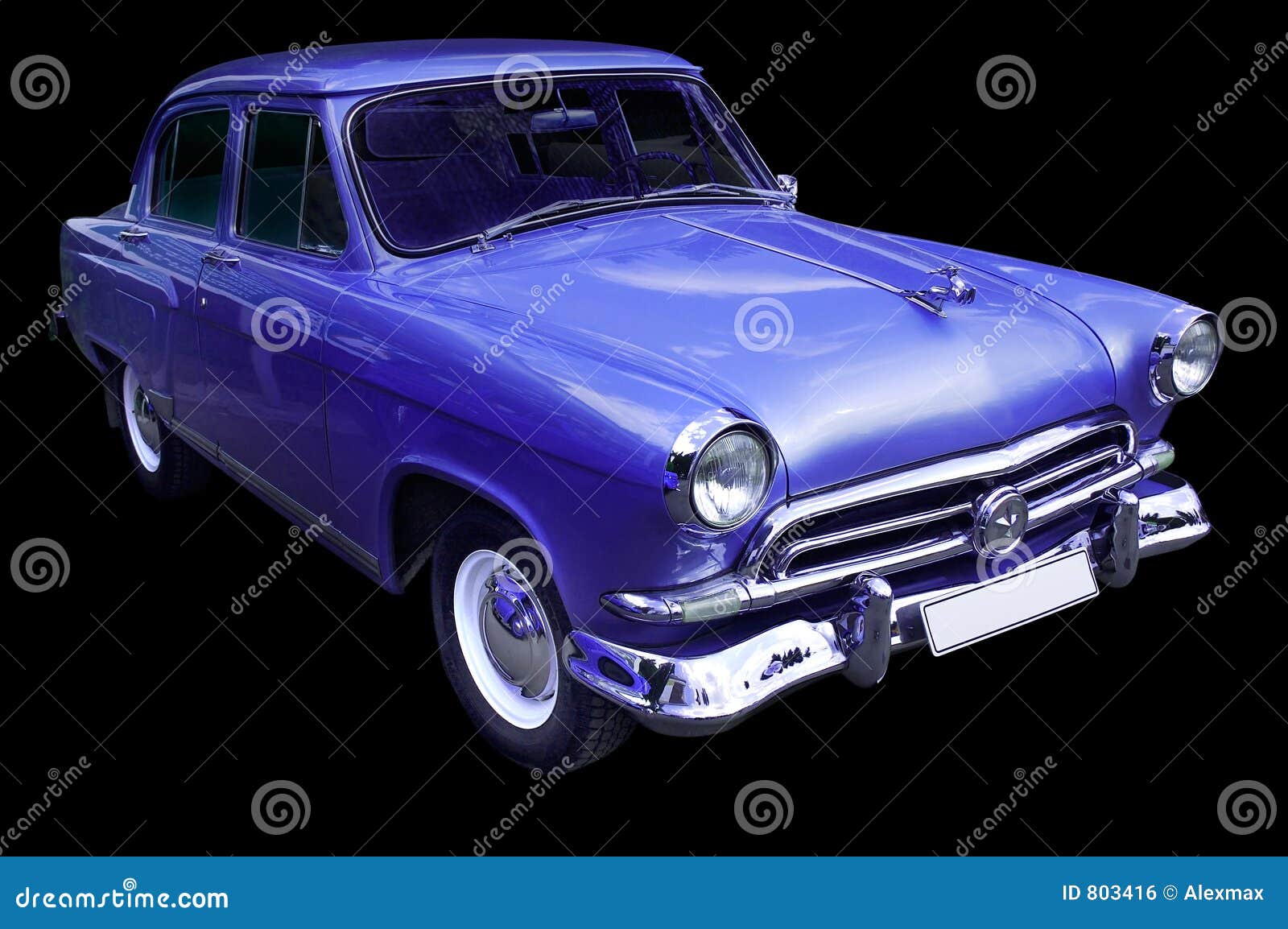 Classic Blue Retro Car Isolated Stock Photo - Image of collection ...