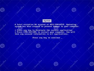 Classic Blue Screen of Death BSOD. System OS Crash Error Stock Vector ...