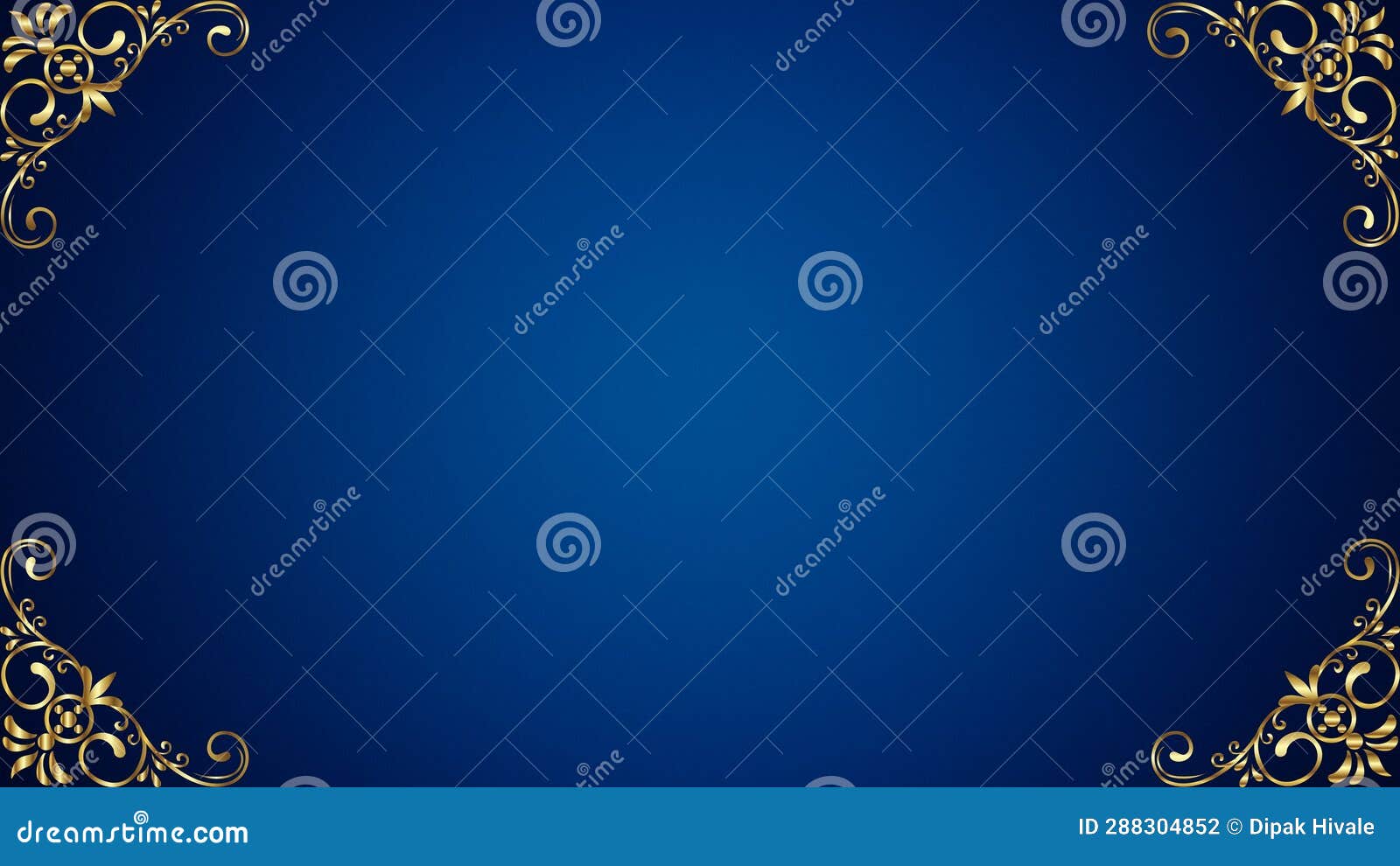 Classic Bluewith Gold Border Background Stock Illustration ...