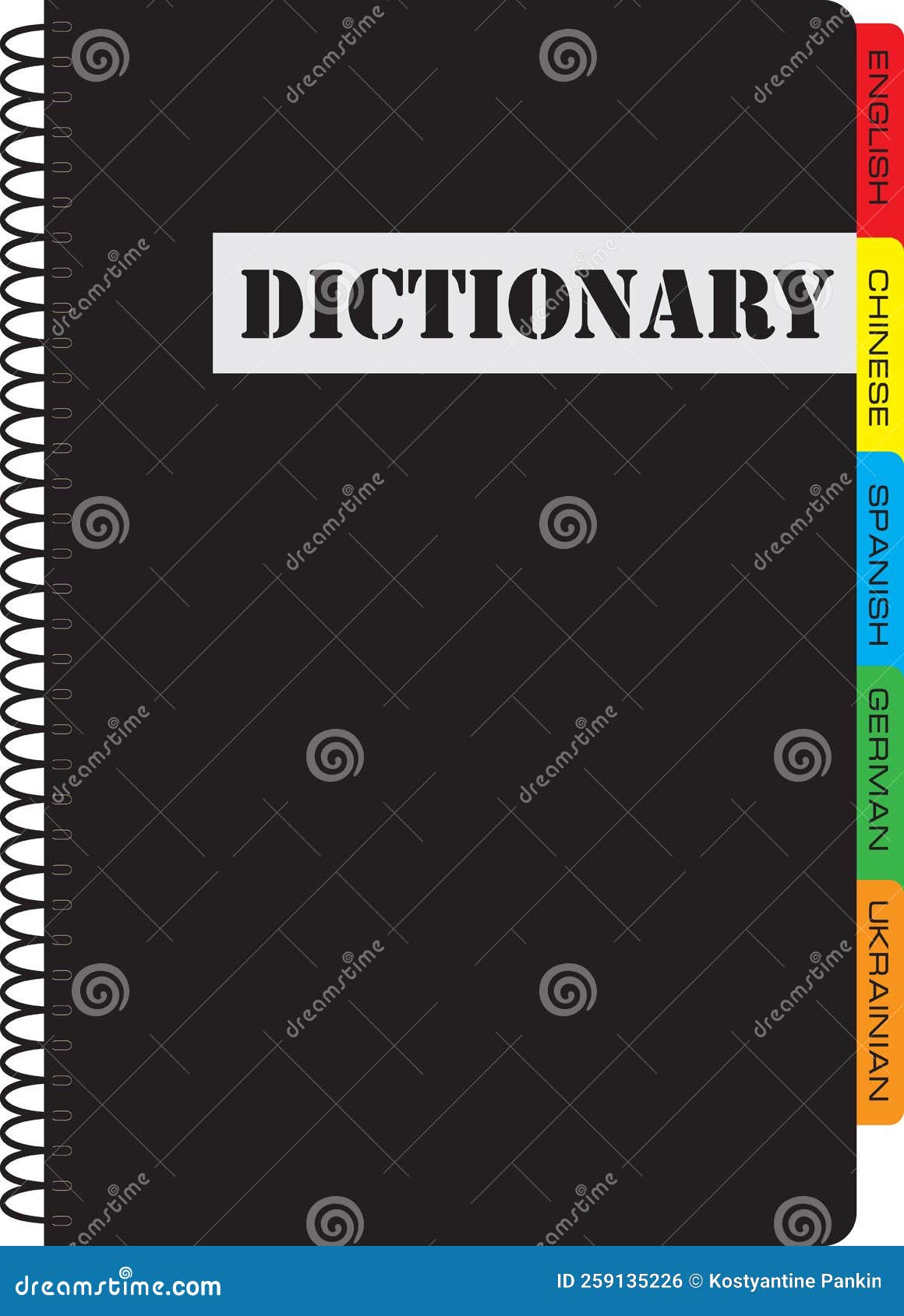 Classic book dictionary stock vector. Illustration of dark - 259135226