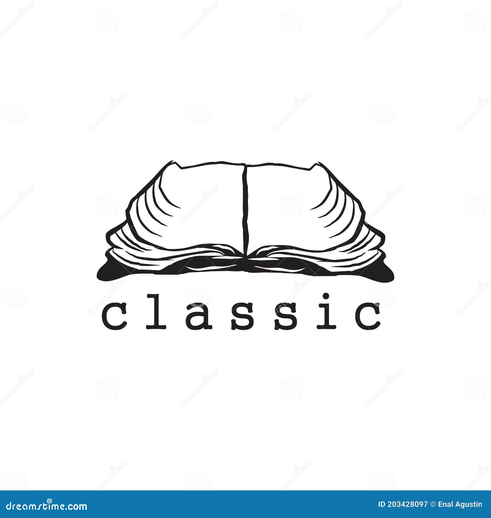 Classic Book Logo Design Template Stock Vector - Illustration of ...