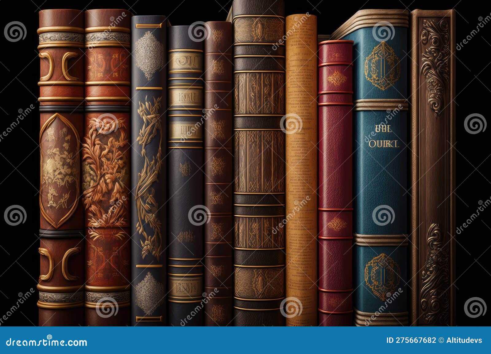 Classic Bookshelf Filled with Leather-bound Classics Stock Photo ...