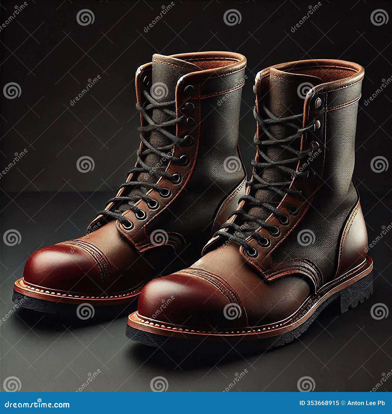 Classic Boots Mockup with Rugged Texture and Natural Lighting Stock ...