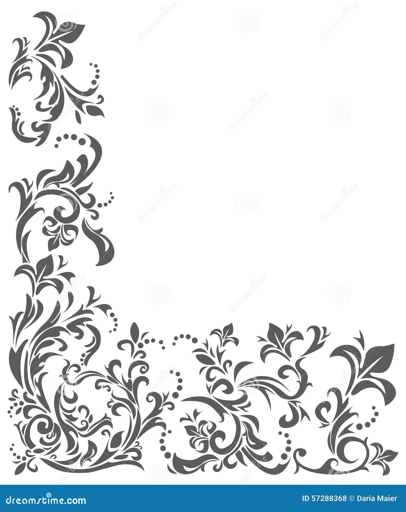 Classic Border Ornament with Floral Elements Stock Vector ...
