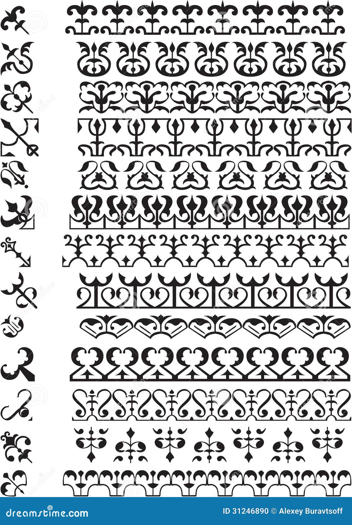 Classic border set stock vector. Illustration of antique - 31246890