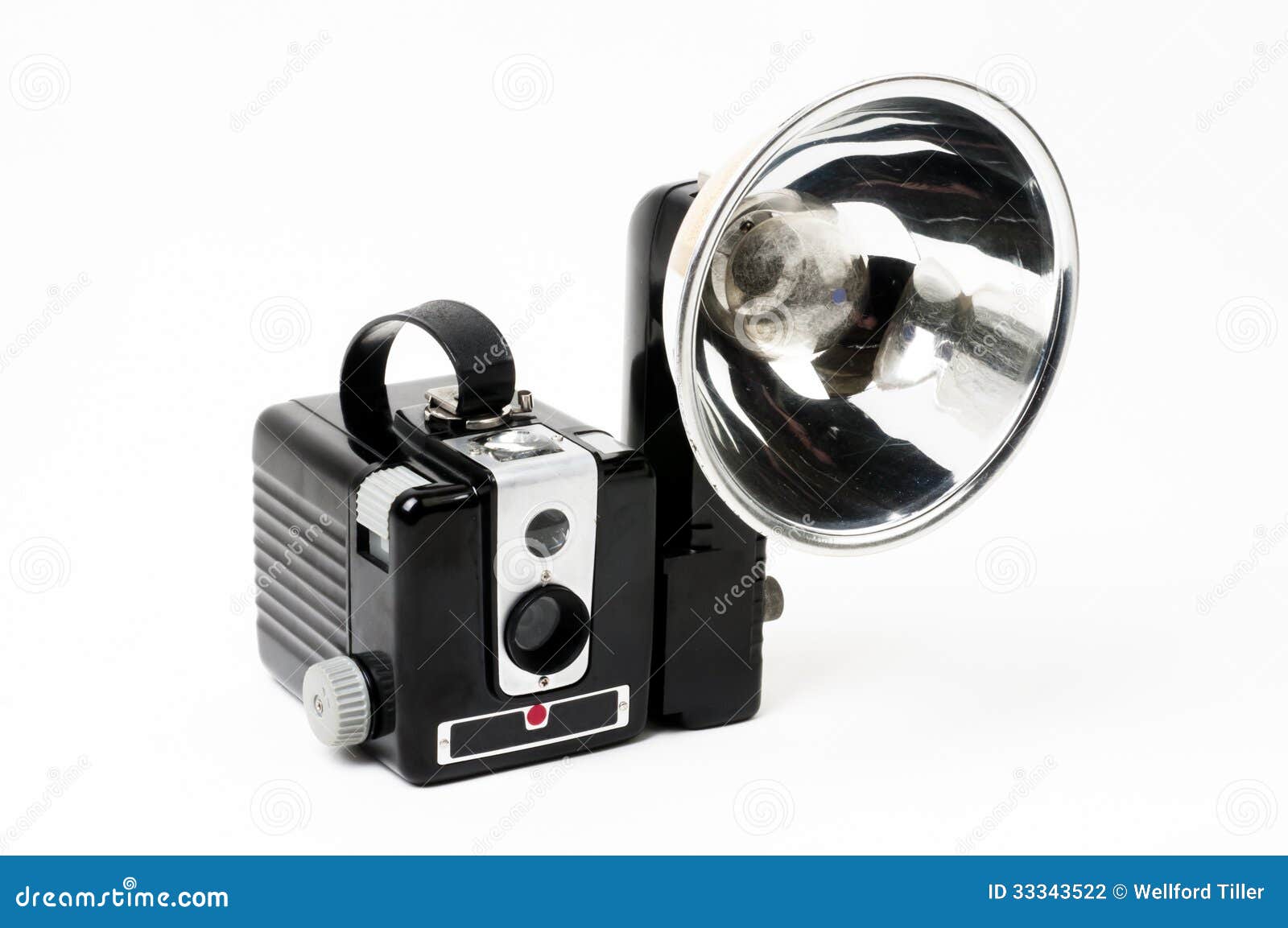 Classic Box Camera with Flash Stock Photo - Image of black, flash: 33343522