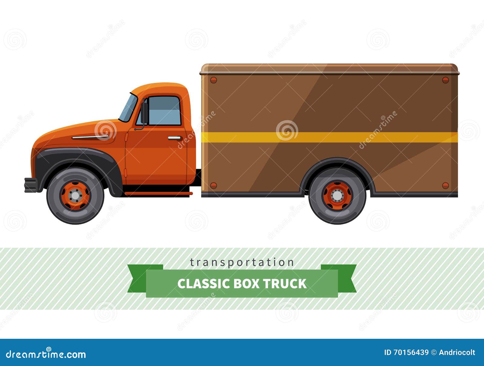 Classic Box Truck Side View Stock Vector - Illustration of medium, haul ...