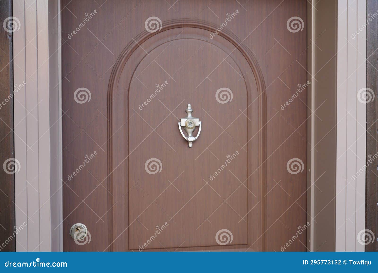 Classic Brass Door Knocker on a Wood Background Stock Photo - Image of ...