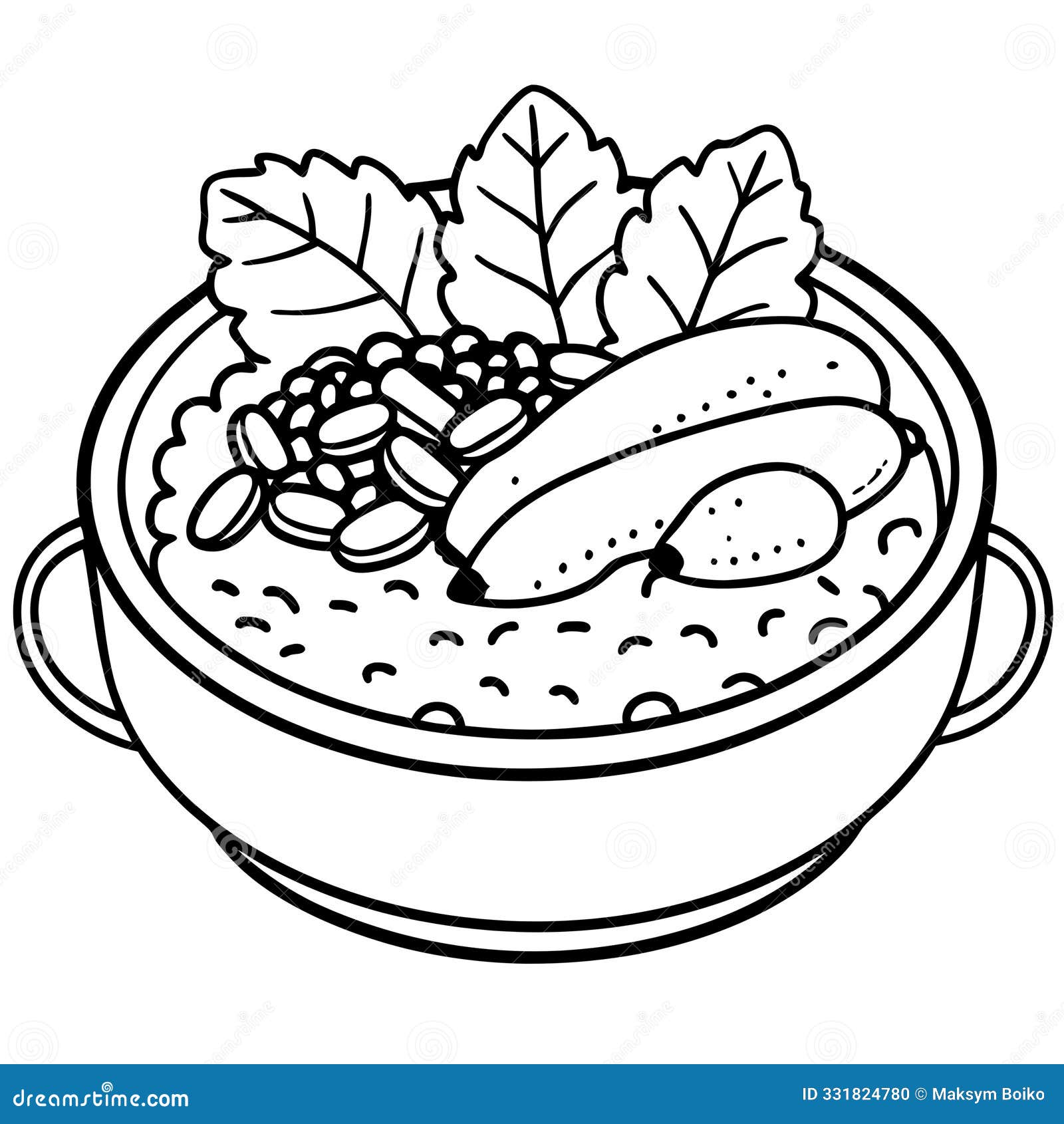 Classic Brazilian Feijoada with Sausages, Rice, and Collard Greens ...