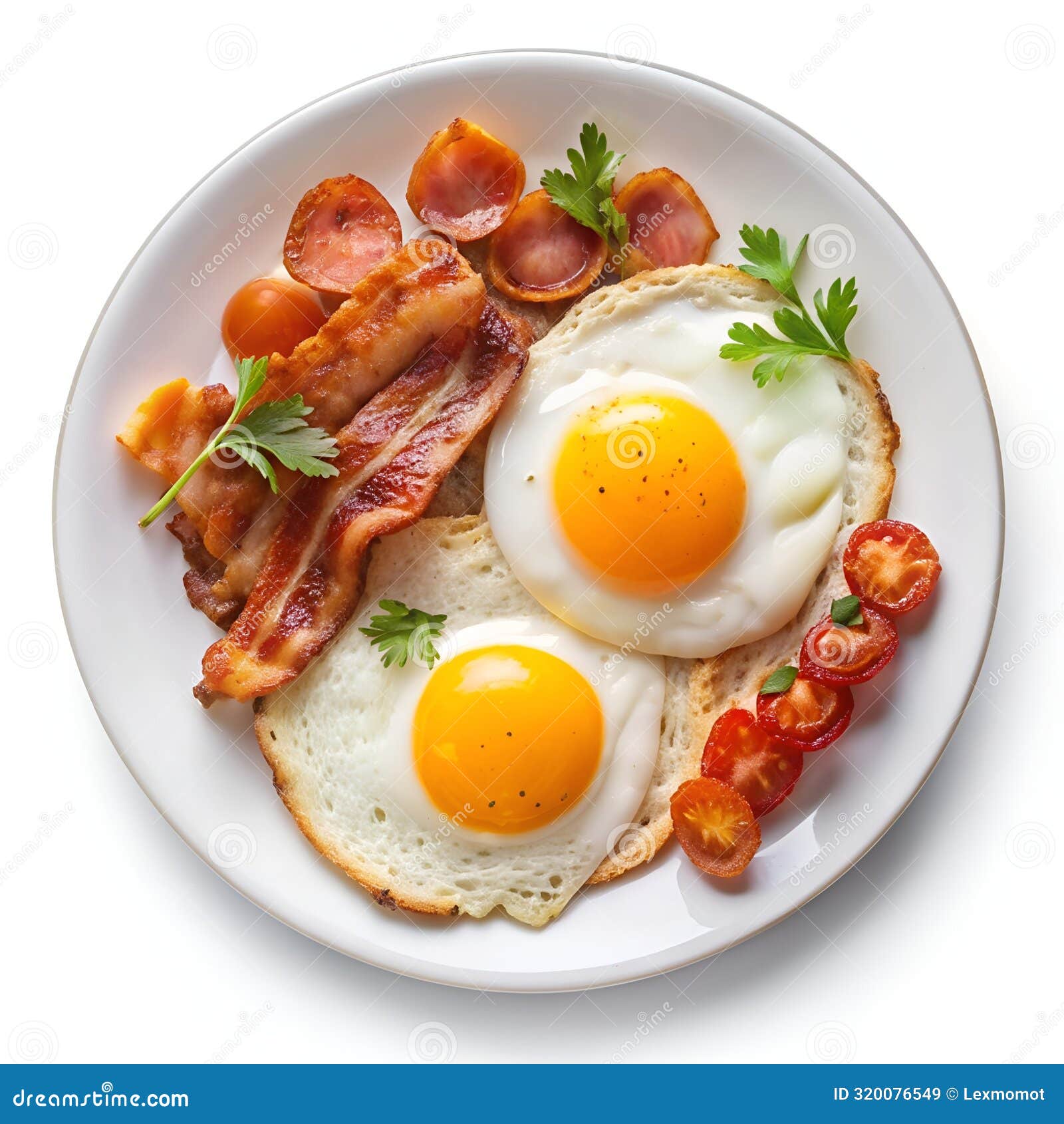 Classic Breakfast with Sunny-side-up Eggs, Ai-Generated Images. Stock ...