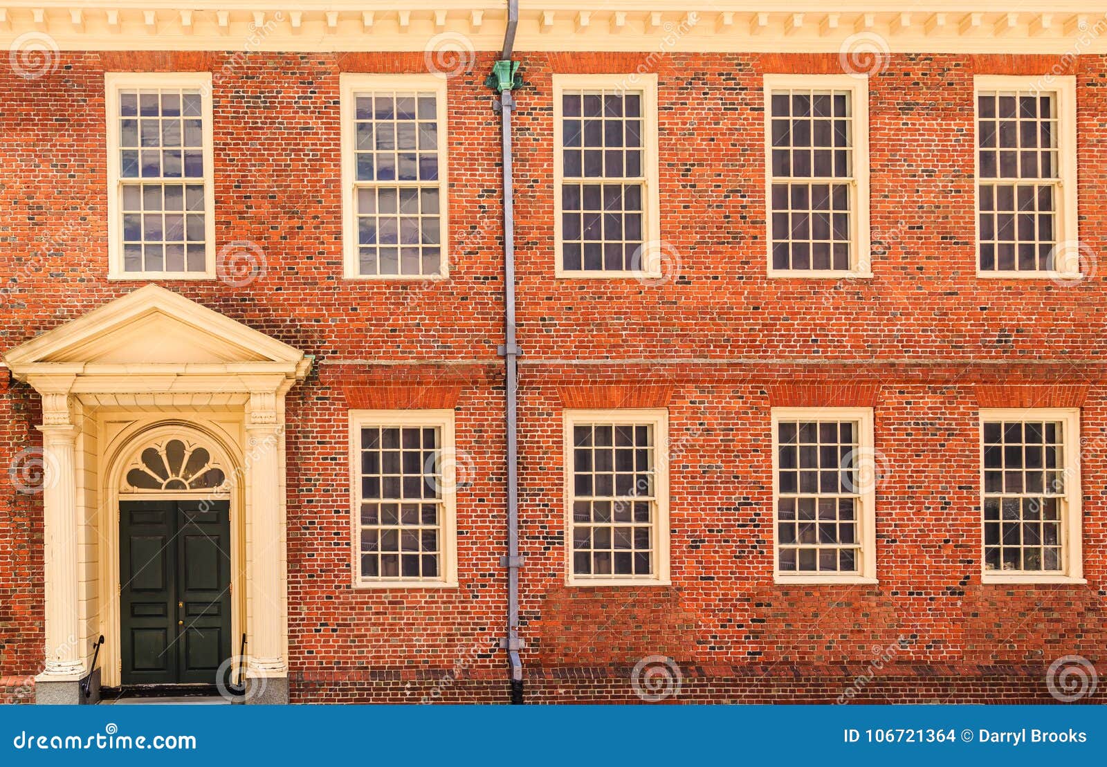 Classic Brick with Paned Windows Stock Photo - Image of style, classic ...