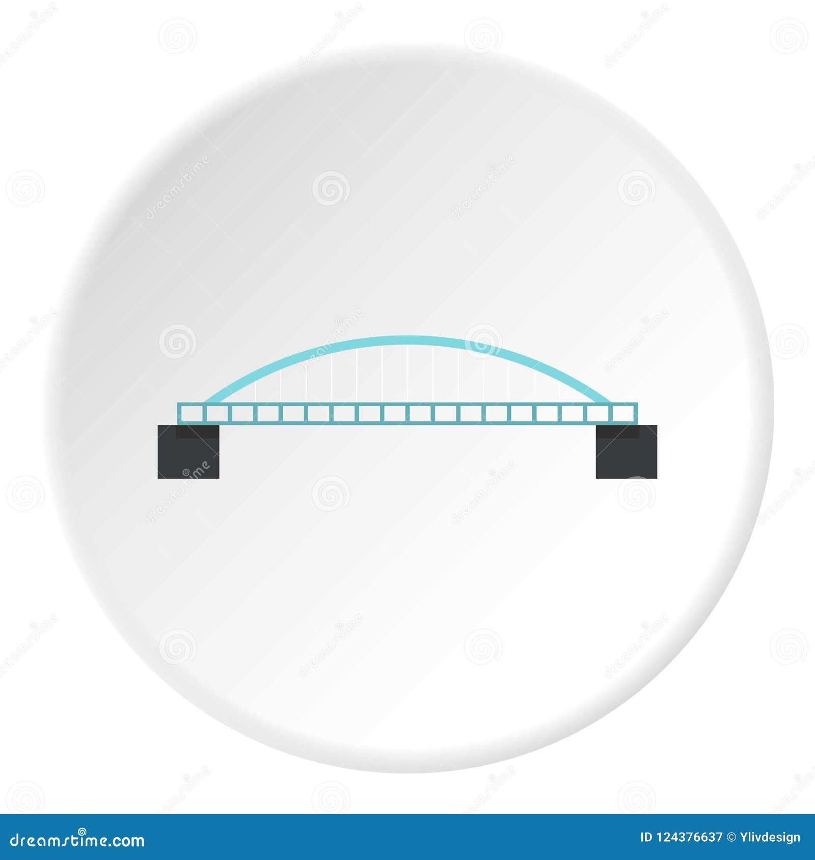 Classic Bridge Icon, Flat Style Stock Illustration - Illustration of ...
