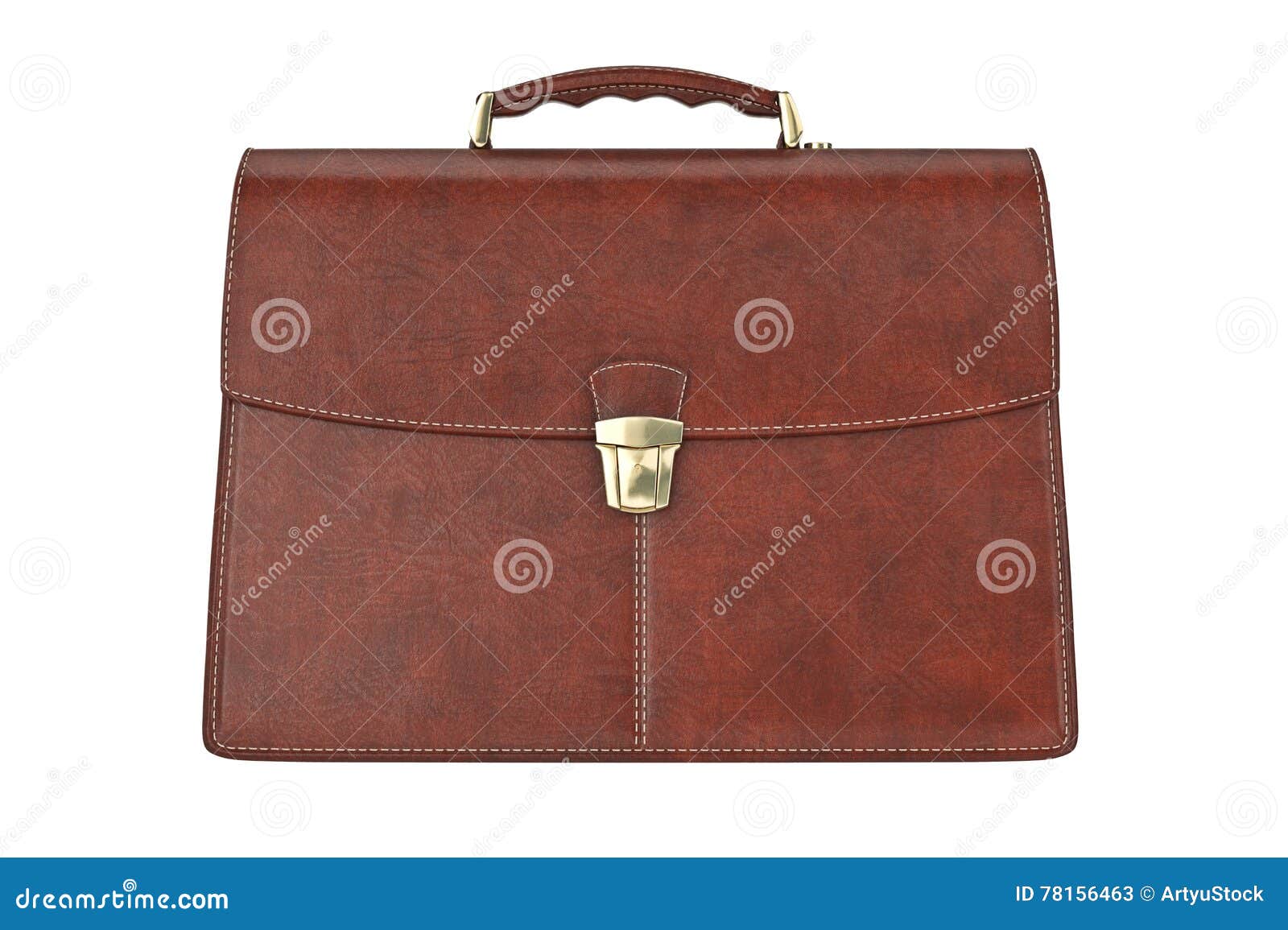 Classic Briefcase, Front View Stock Illustration - Illustration of ...