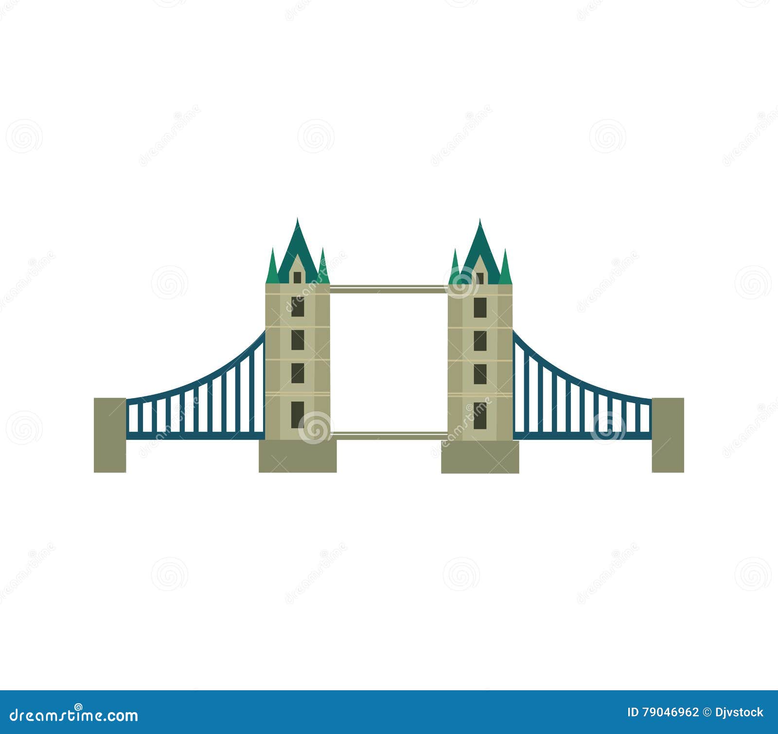 Classic British Bridge Icon Stock Vector - Illustration of tower ...