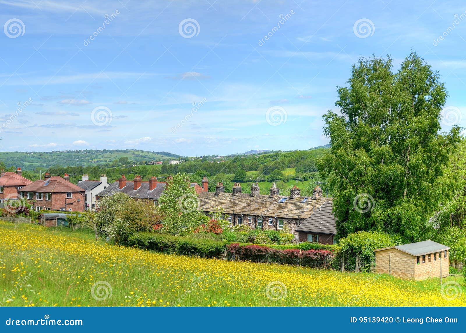 Classic British Landscape at the Peak District Near Manchester Stock ...