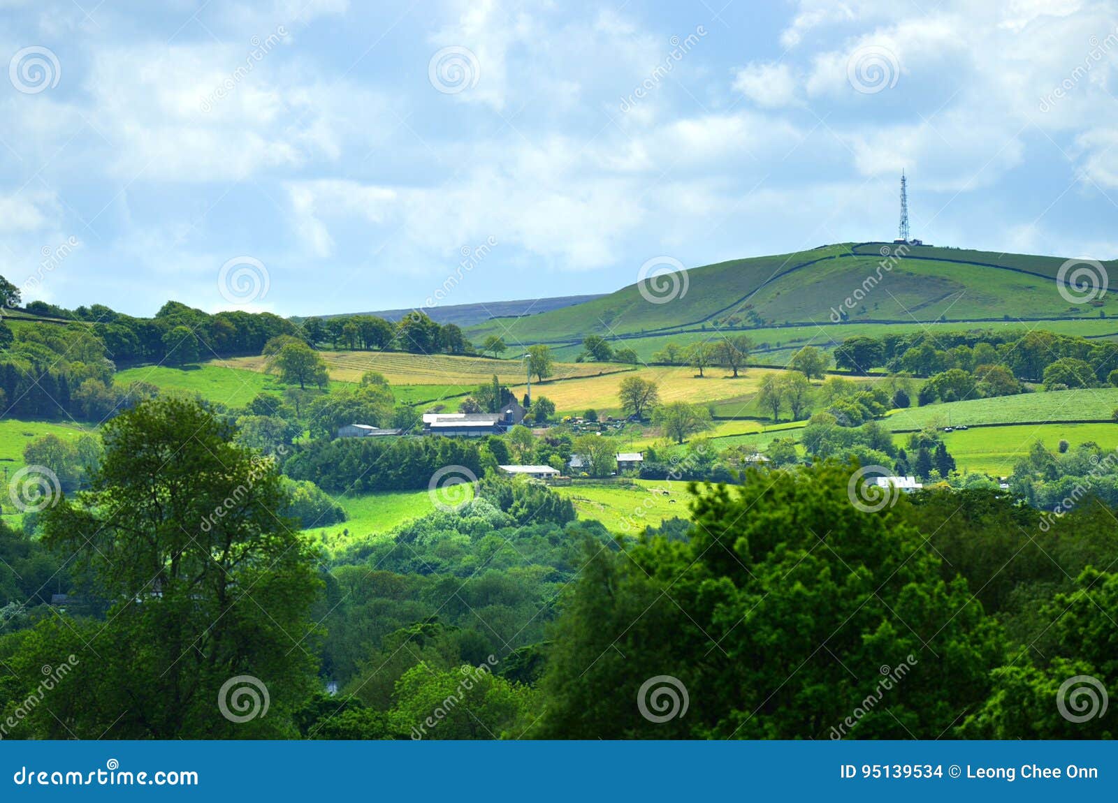Classic British Landscape at the Peak District Near Manchester Stock ...