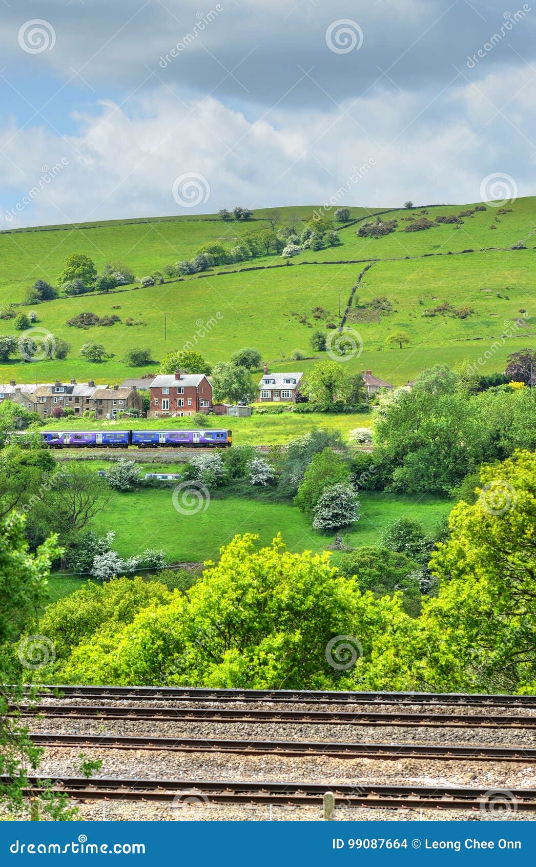 Classic British Landscape at the Peak District Near Manchester Stock ...