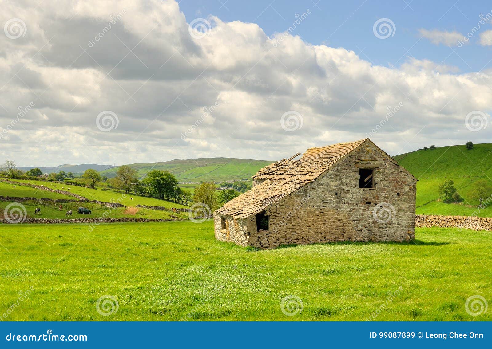 Classic British Landscape at the Peak District Near Manchester Stock ...