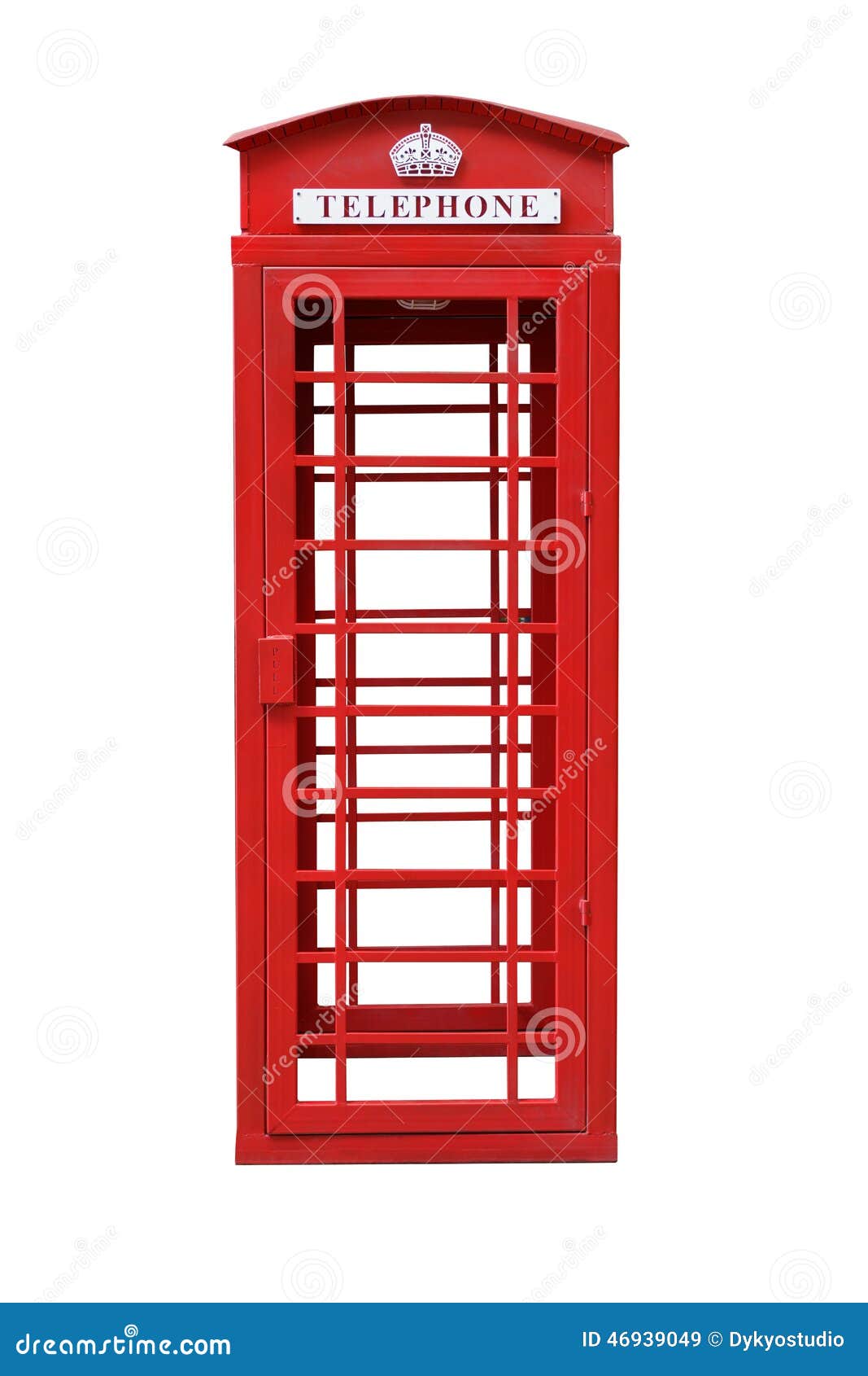 Classic British Red Phone Booth Isolated on White Stock Image - Image ...