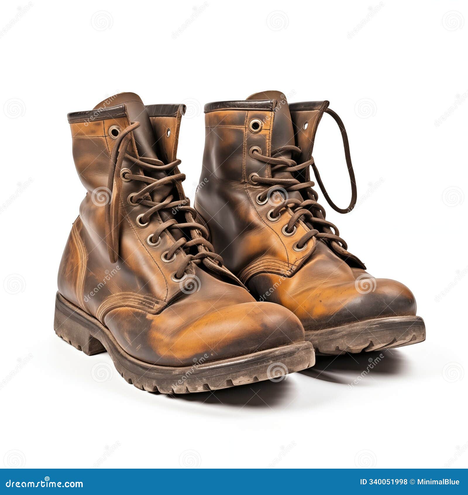 Classic Brown Work Boots Displayed on a White Background Showcasing ...
