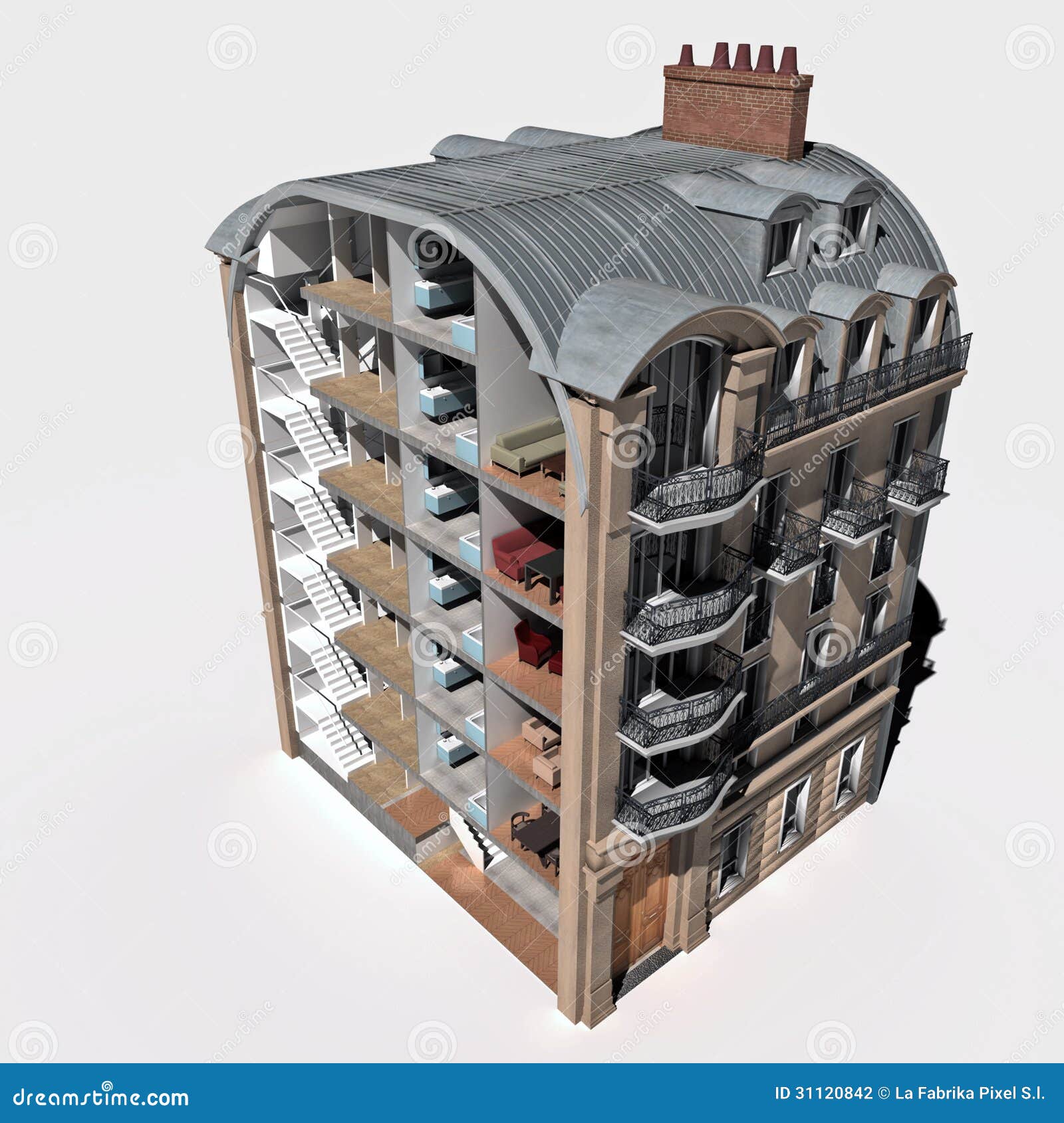 Classic building section stock illustration. Illustration of real ...