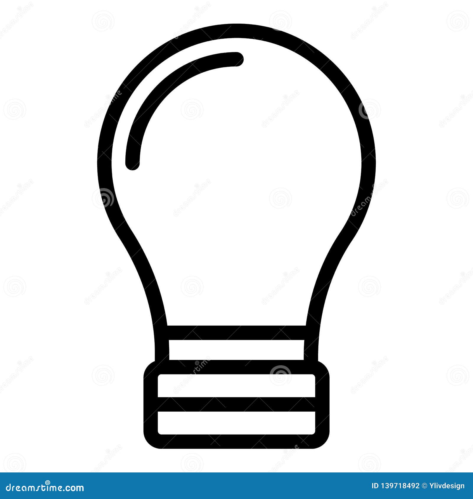 Classic Bulb Icon, Outline Style Stock Vector - Illustration of ...