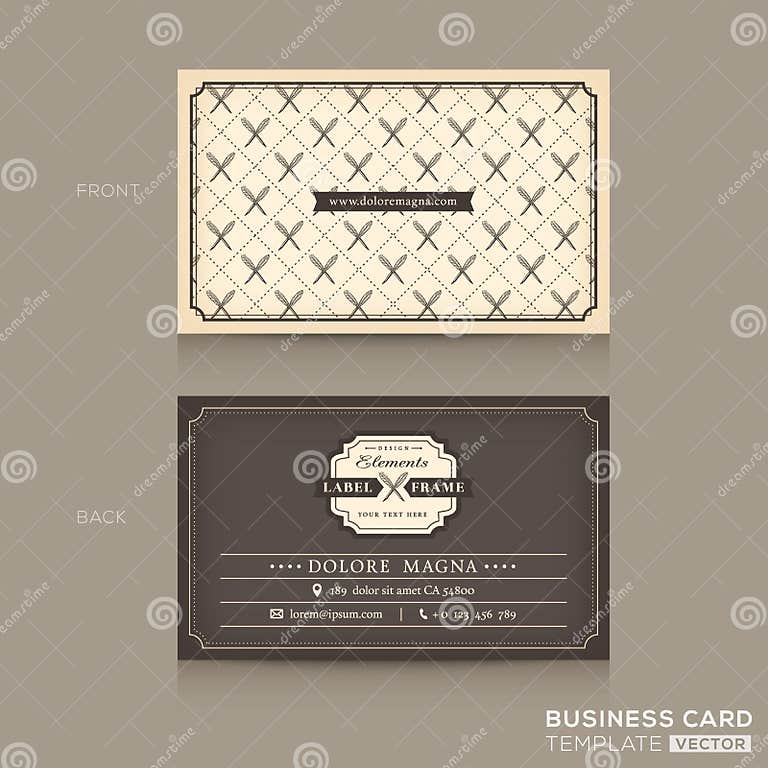 Classic Business Card Design Template Stock Vector - Illustration of ...