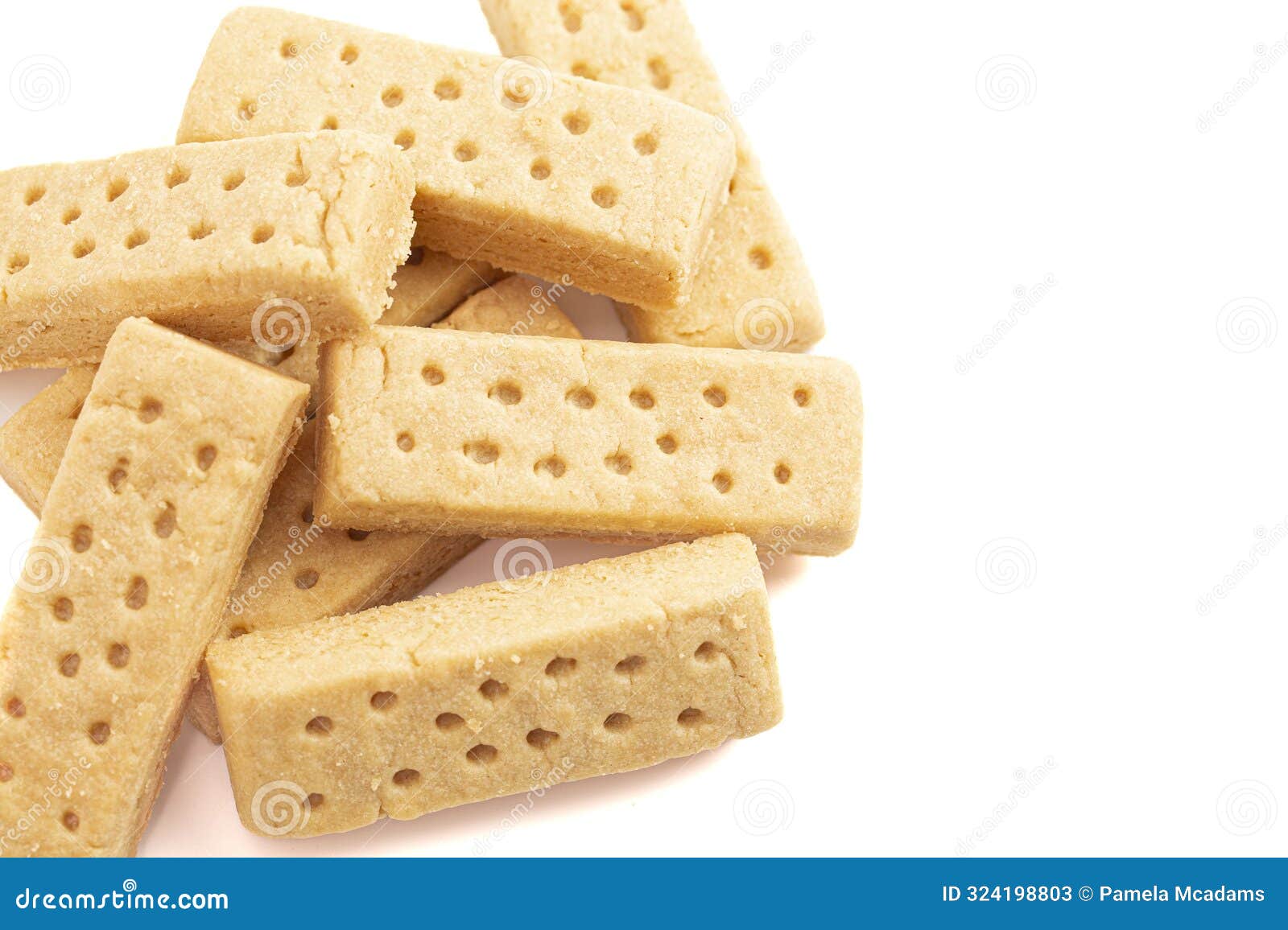 Classic Sweet Rectangular Butter Shortbread Isolated on a White ...
